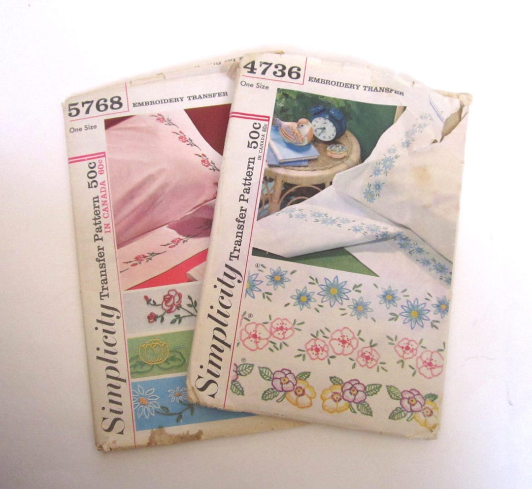 Circa 1960s Vintage Bedding Embroidery Transfer Patterns - Etsy