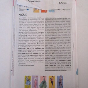 Trio of Vintage Barbie/11 1/2" Doll Patterns: Mccalls P460, Vogue Craft ...