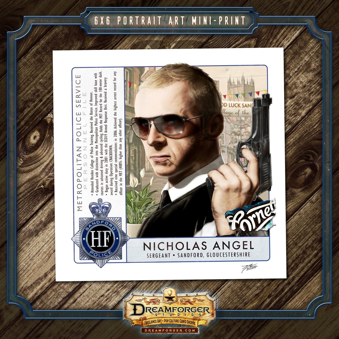 Hot Fuzz "sergeant Nicholas Angel" Portrait Art Mini-print • Run of 150 ...