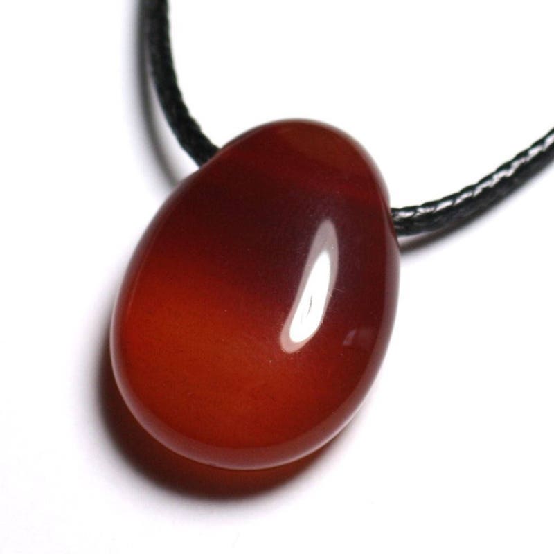 Red Stone Pendant - Etsy