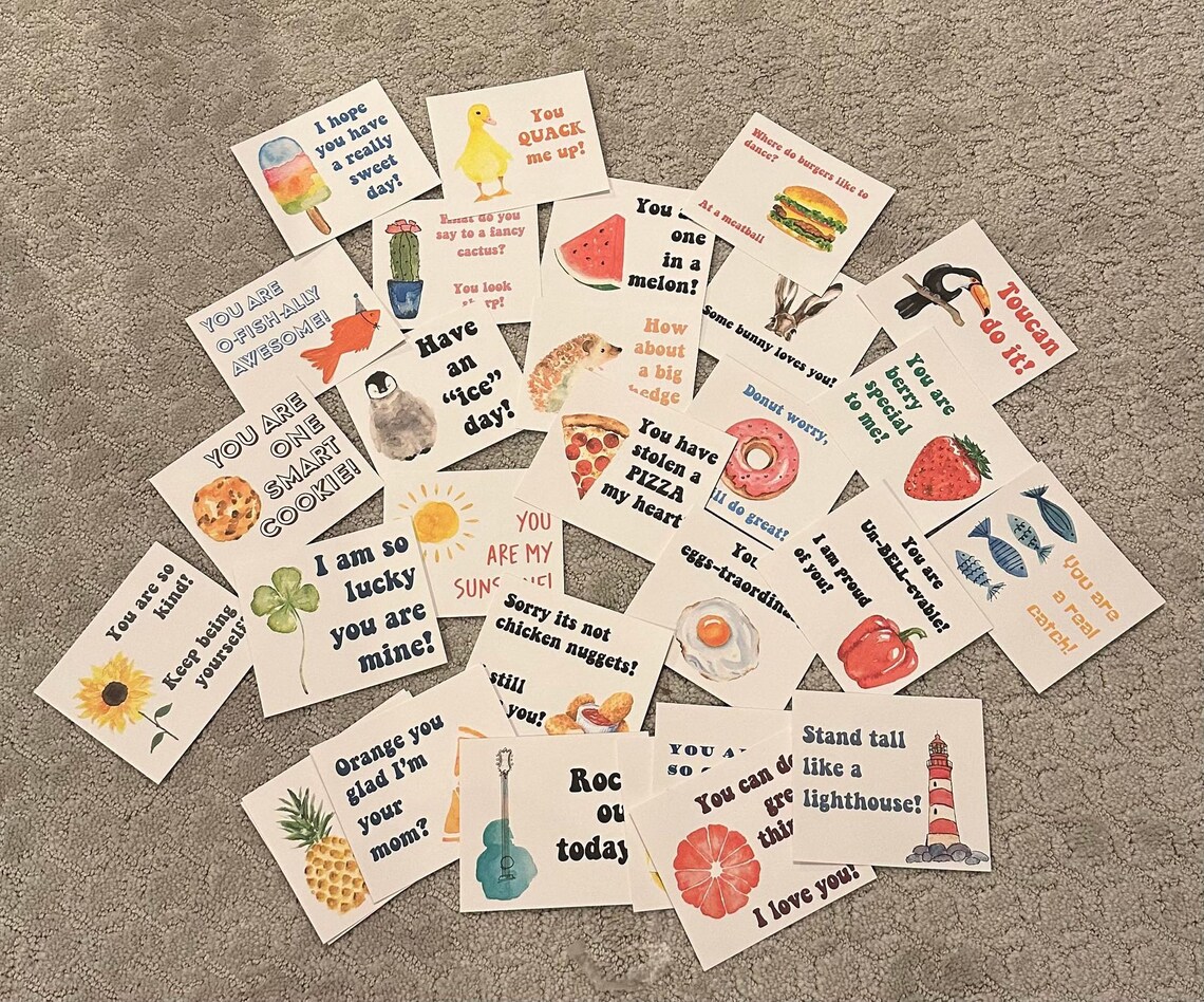 Lunchbox Notes, Lunchbox Affirmation, Lunchbox Jokes Set of 30 ...