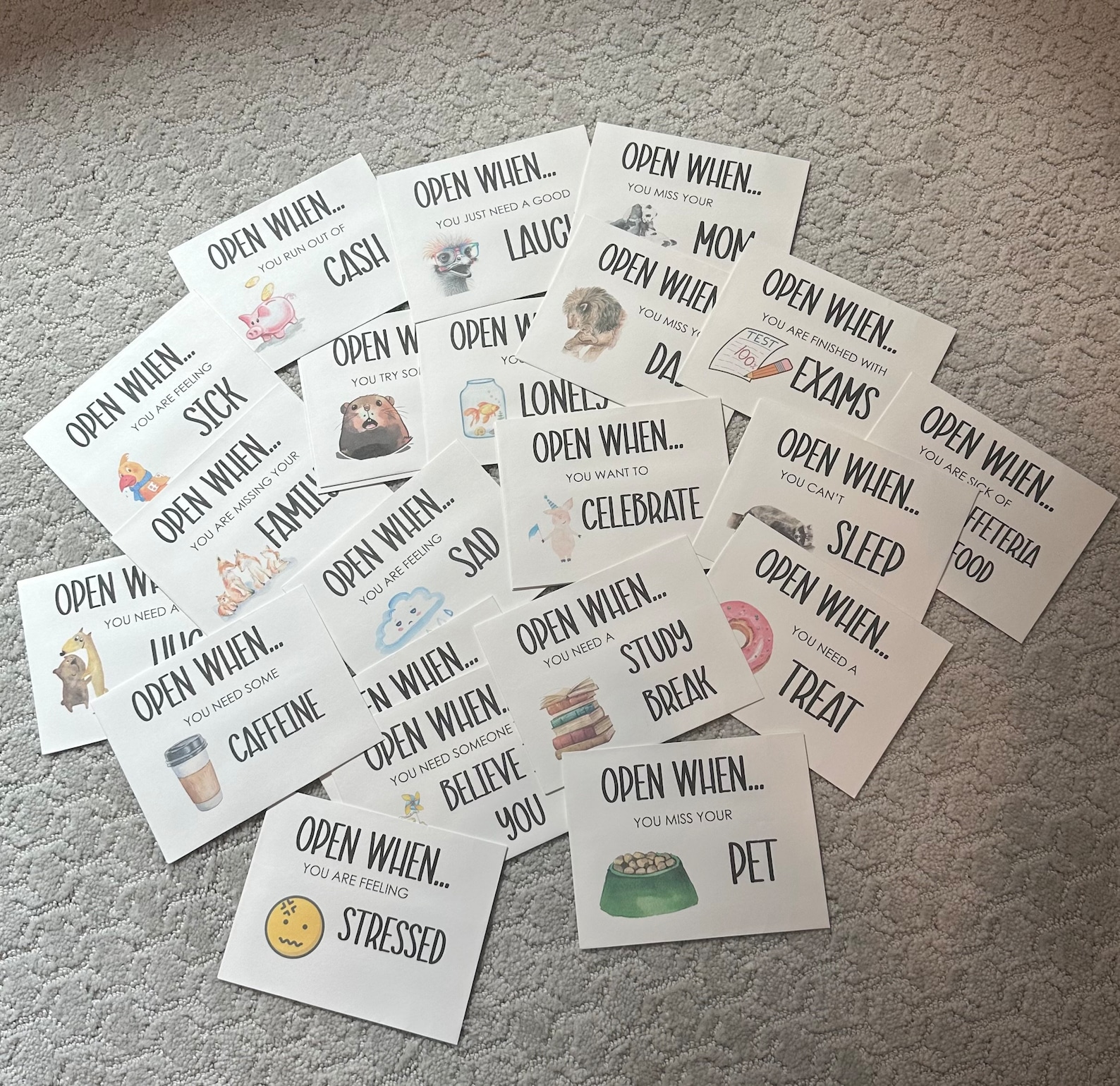 Open When Envelopes for College Students, Open When Letters College ...