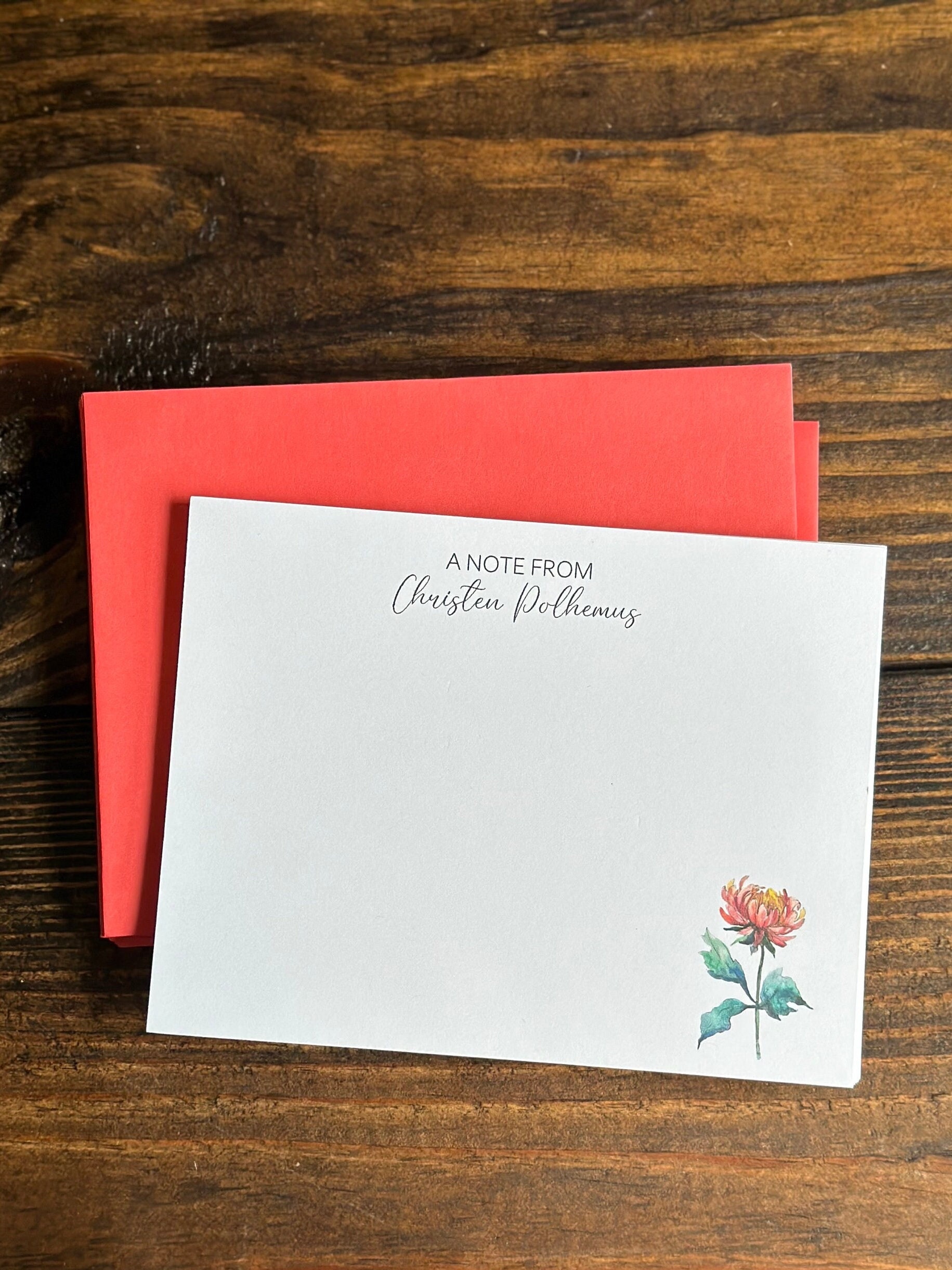 Dahlia Stationery, Personalized Stationery Set, Thank You Notes ...