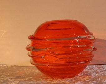 Orange glass bowl | Etsy