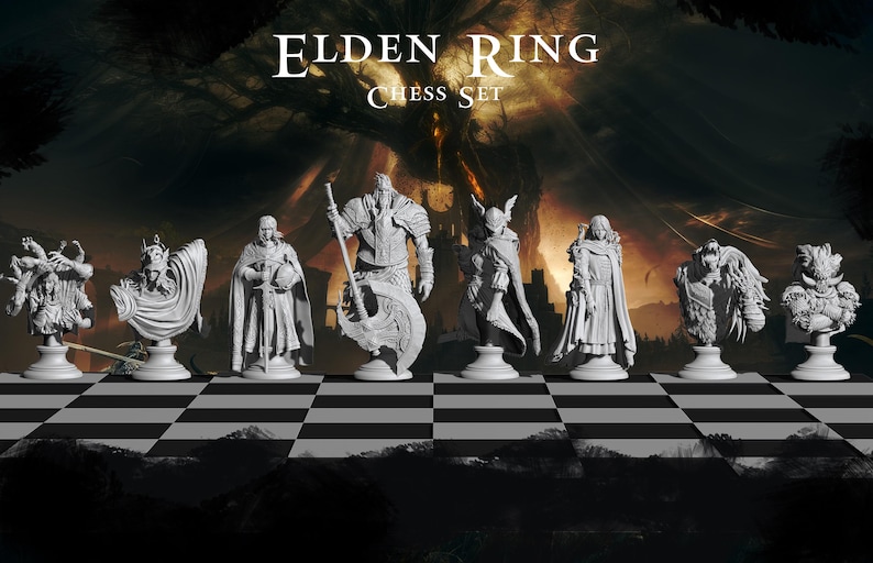 Elden Ring Chess Set | Handcrafted Fantasy Chess Pieces | Dark Souls ...