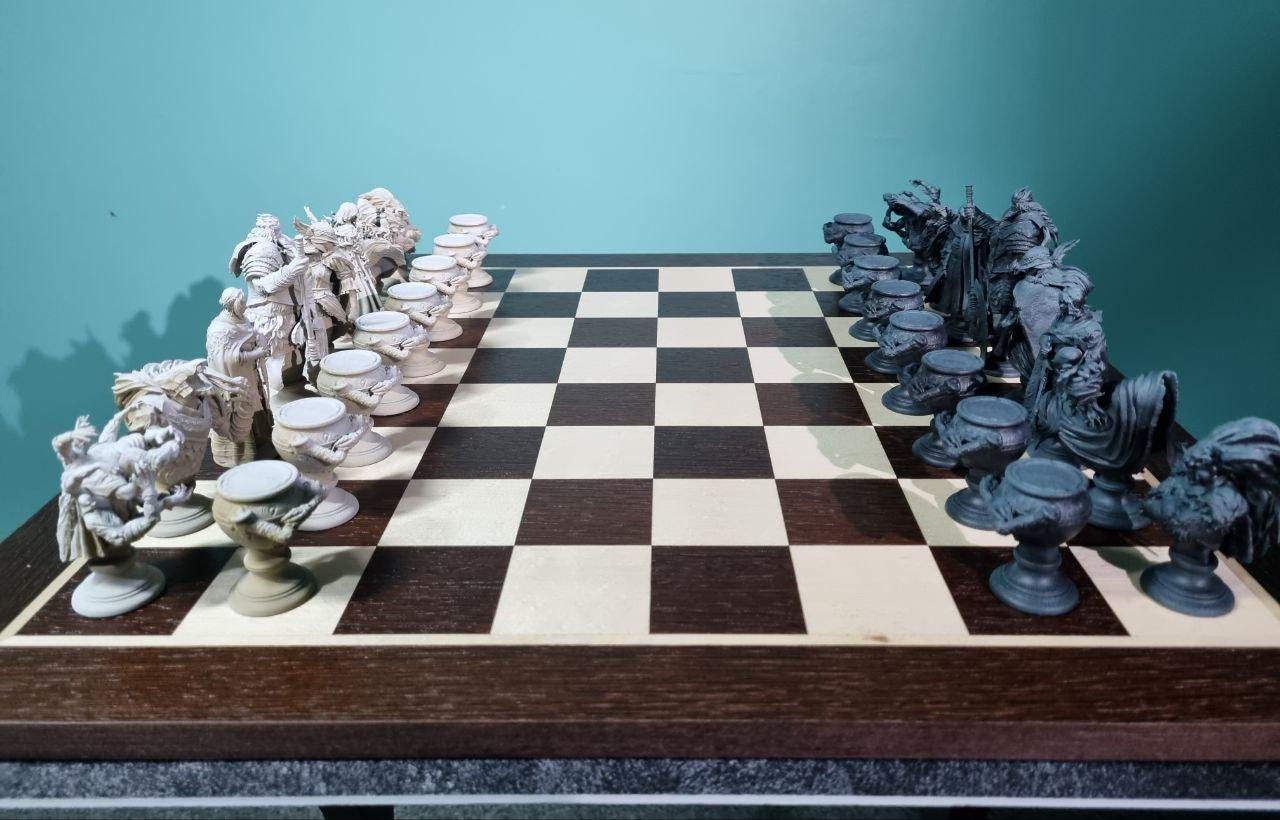 Elden Ring Chess Set | Handcrafted Fantasy Chess Pieces | Dark Souls ...