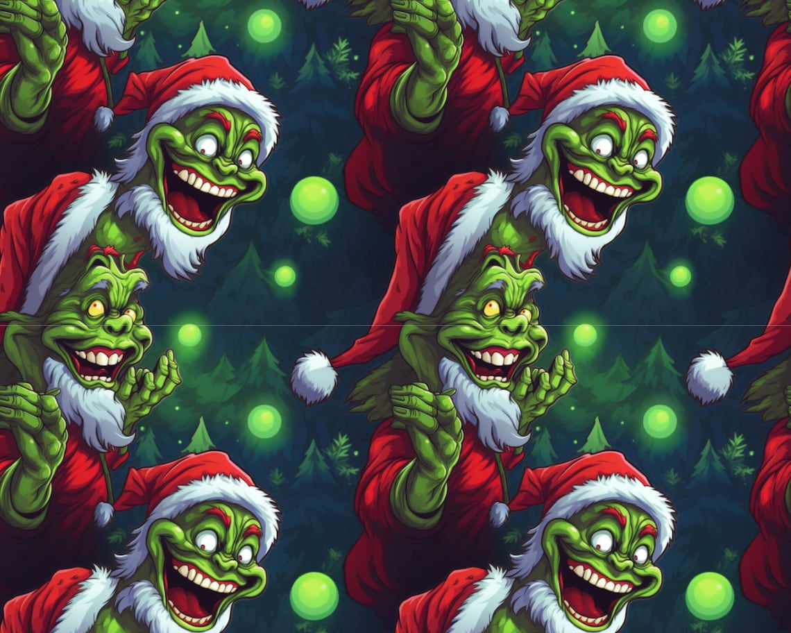 Grinch Digital Pattern Paper , Christmas Grinch Wrapping Paper ...