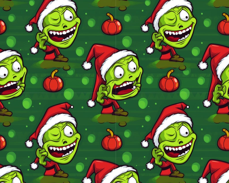 Grinch Digital Pattern Paper , Christmas Grinch Wrapping Paper ...