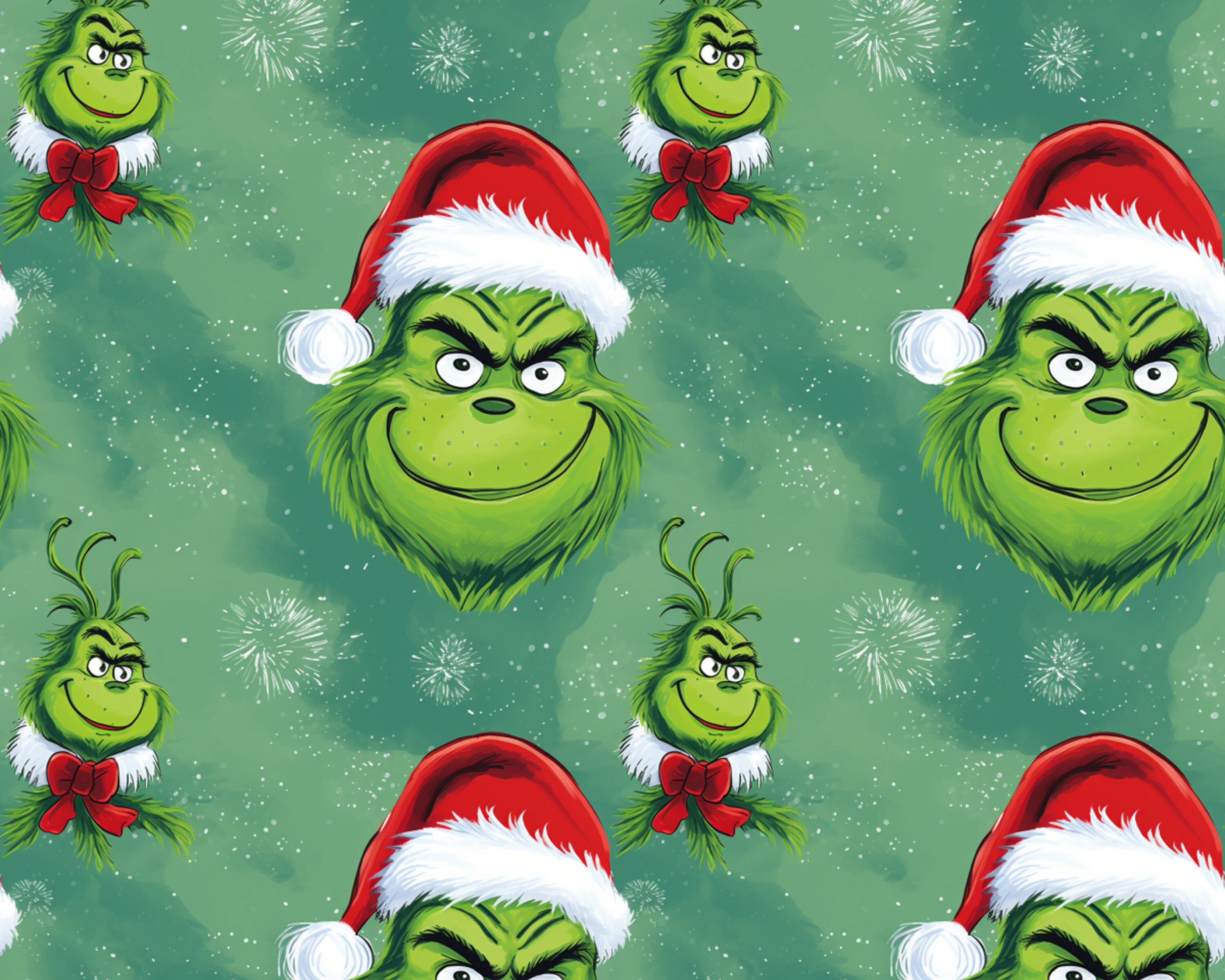 Grinch Digital Pattern Paper , Christmas Grinch Wrapping Paper ...