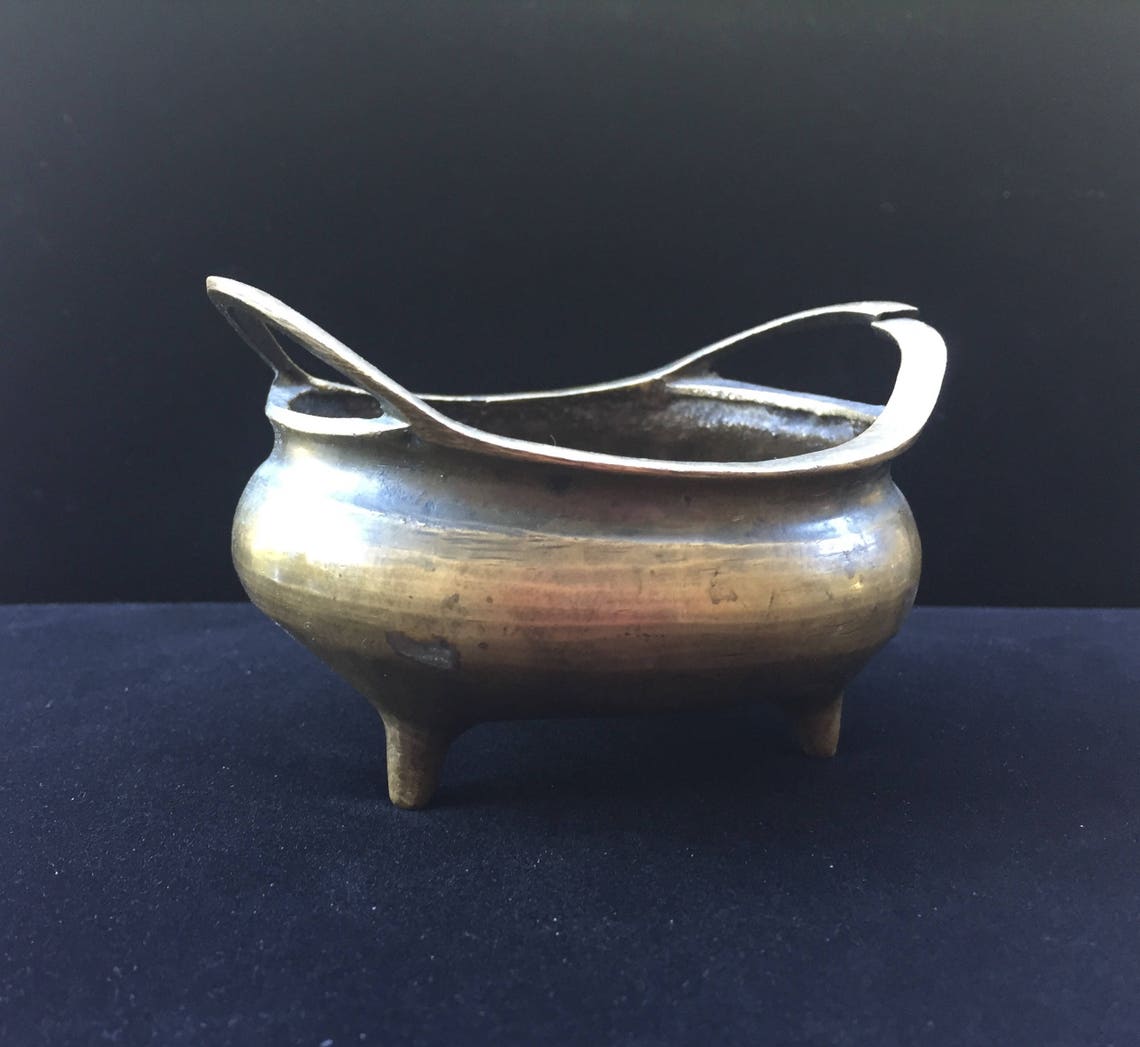 Antique Chinese Bronze Censer Tripod Loop Handles 18th Century - Etsy