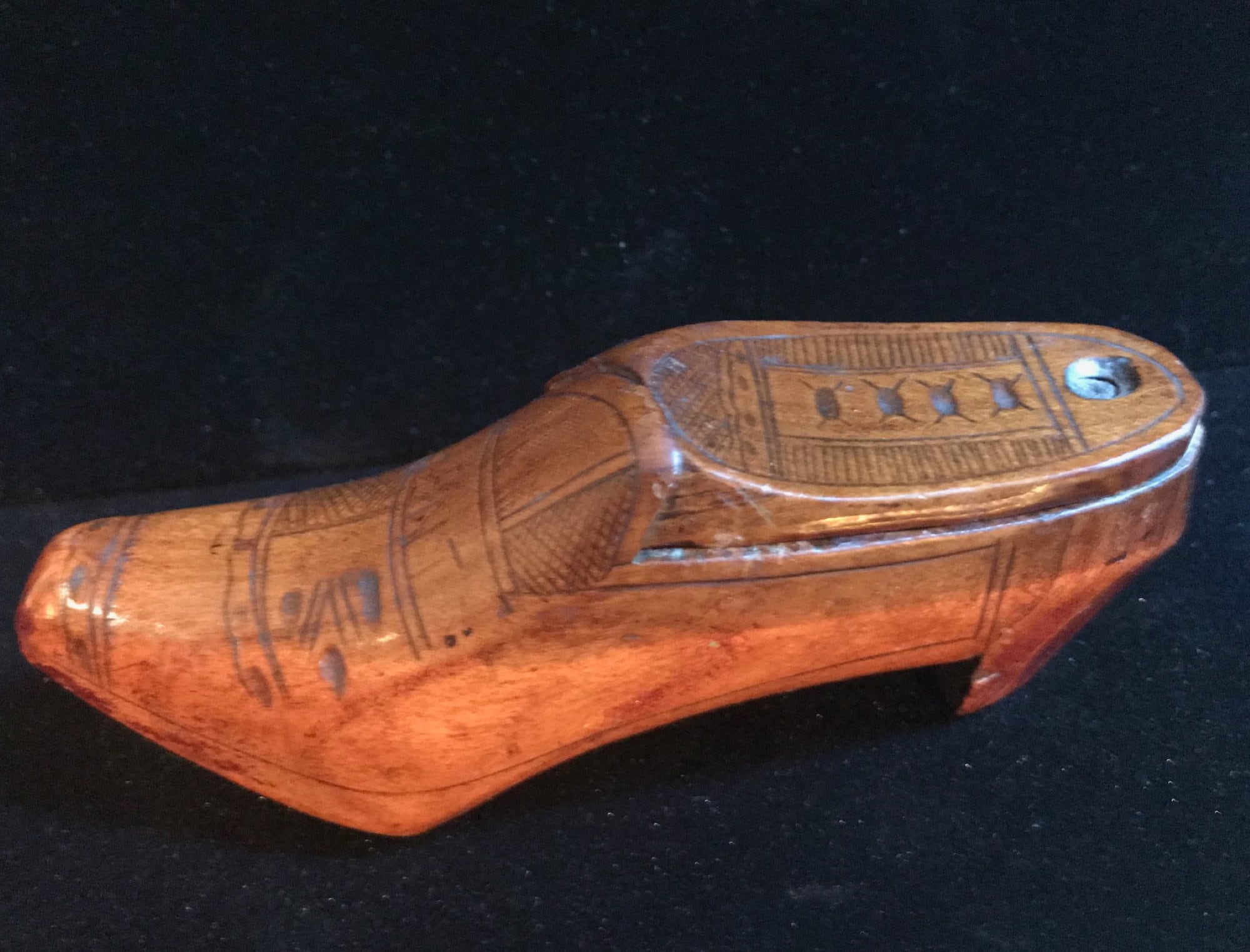 Antique 19th Century Shoe Snuff Box Hand Carved Wood - Etsy