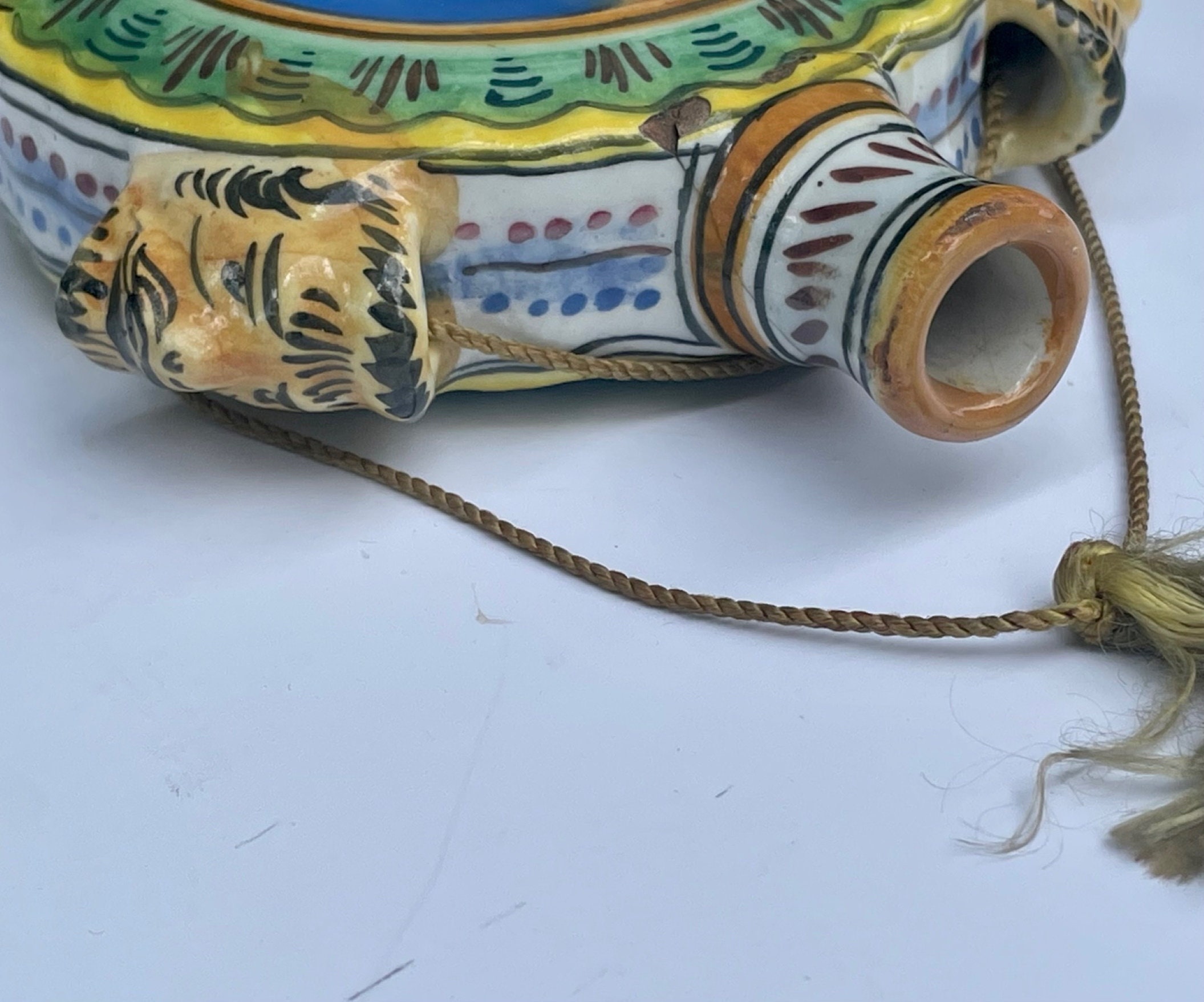 Vintage Monastic Pilgrim Flask, Certosini Firenze Italian Majolica ...