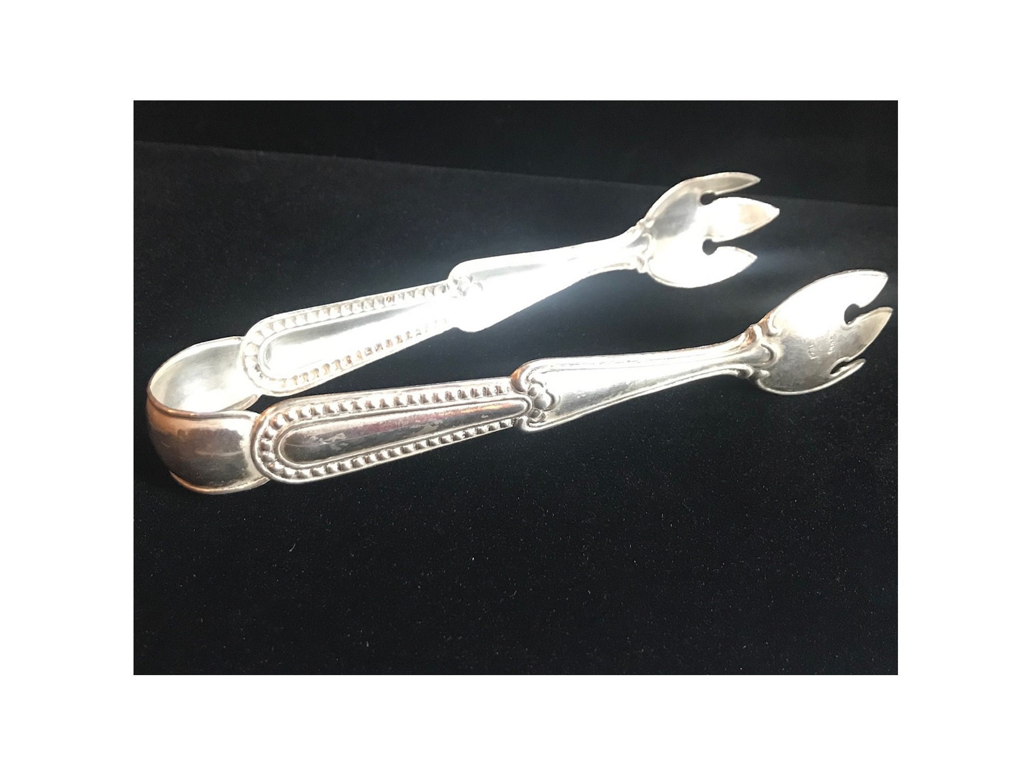 Pinzas vintage, cubiertos, pinzas para azúcar con garra de plata 800 ...