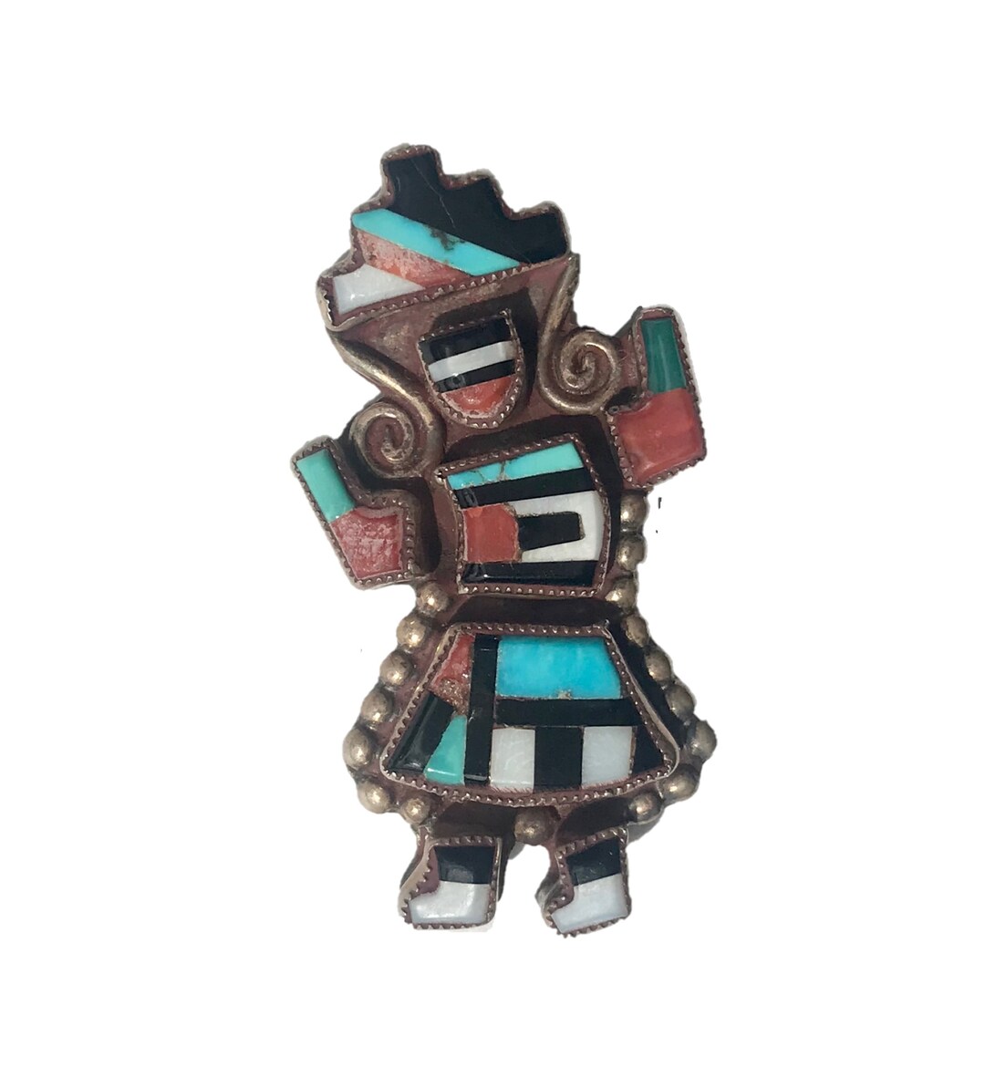 Vintage ZUNI Rainbow Dancer Brooch Pin, Signed. - Etsy