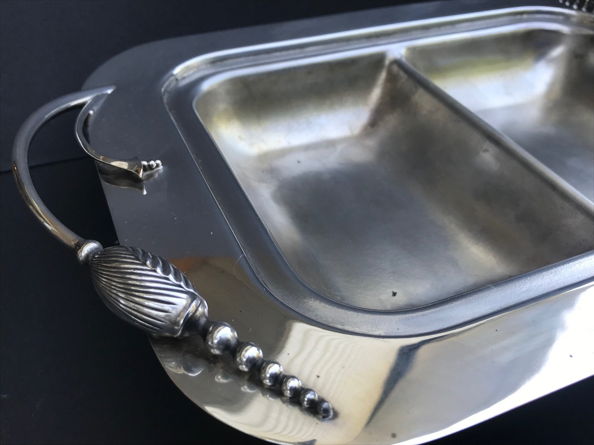 Vintage Chafing Dish with Lid Double Warmer Art Deco Server | Etsy