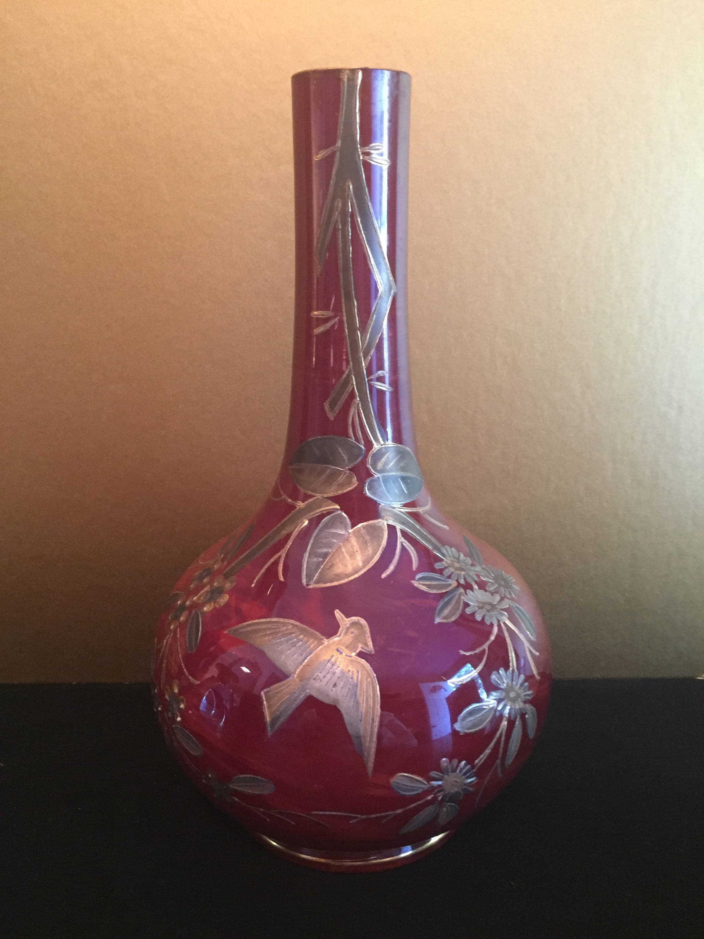 Harrach Ruby Red Art Glass Vase Bohemian Ruby Red Art Glass CA. 1880 ...