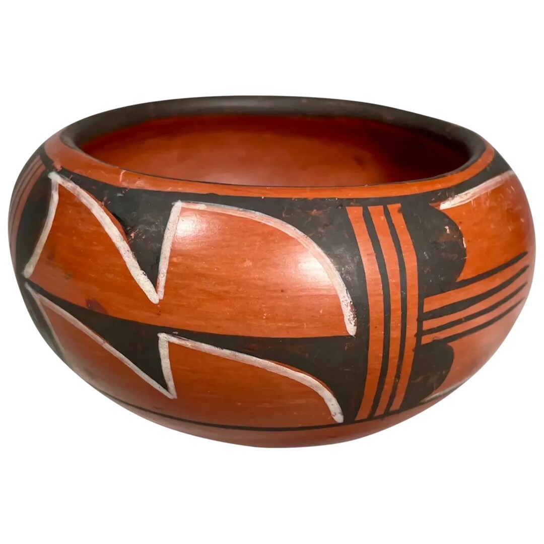 Vintage Hopi Redware Pottery Bowl, Signed Anita Polacca, Native ...