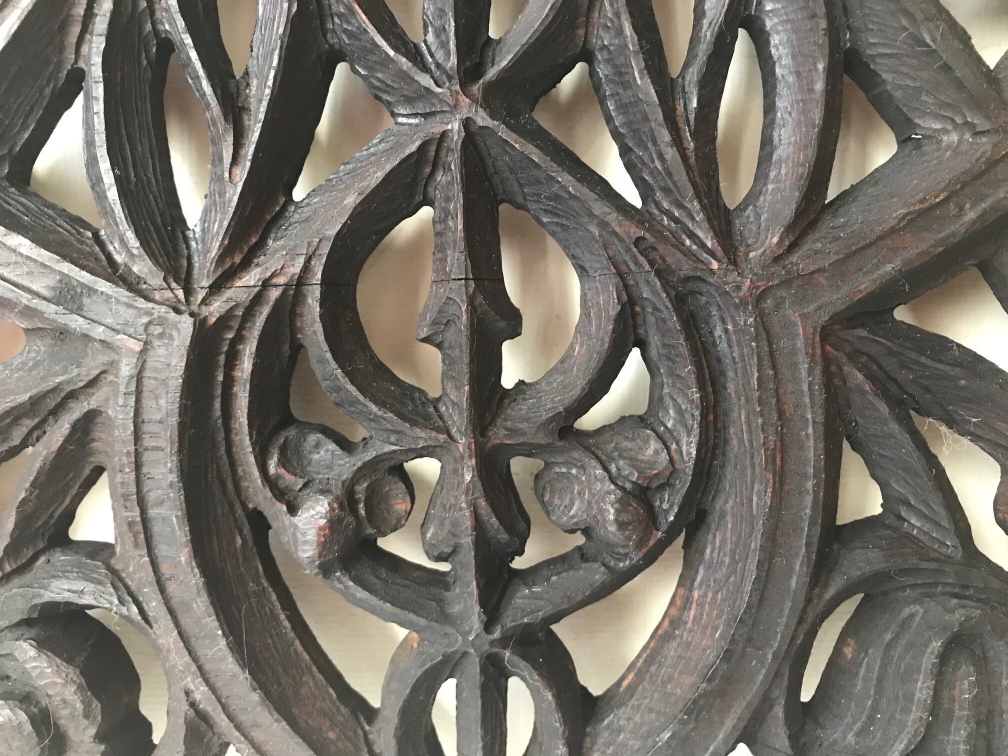 Vintage French Neo Gothic Wood Carving Arch Wall Panel Hanging Dark Oak ...