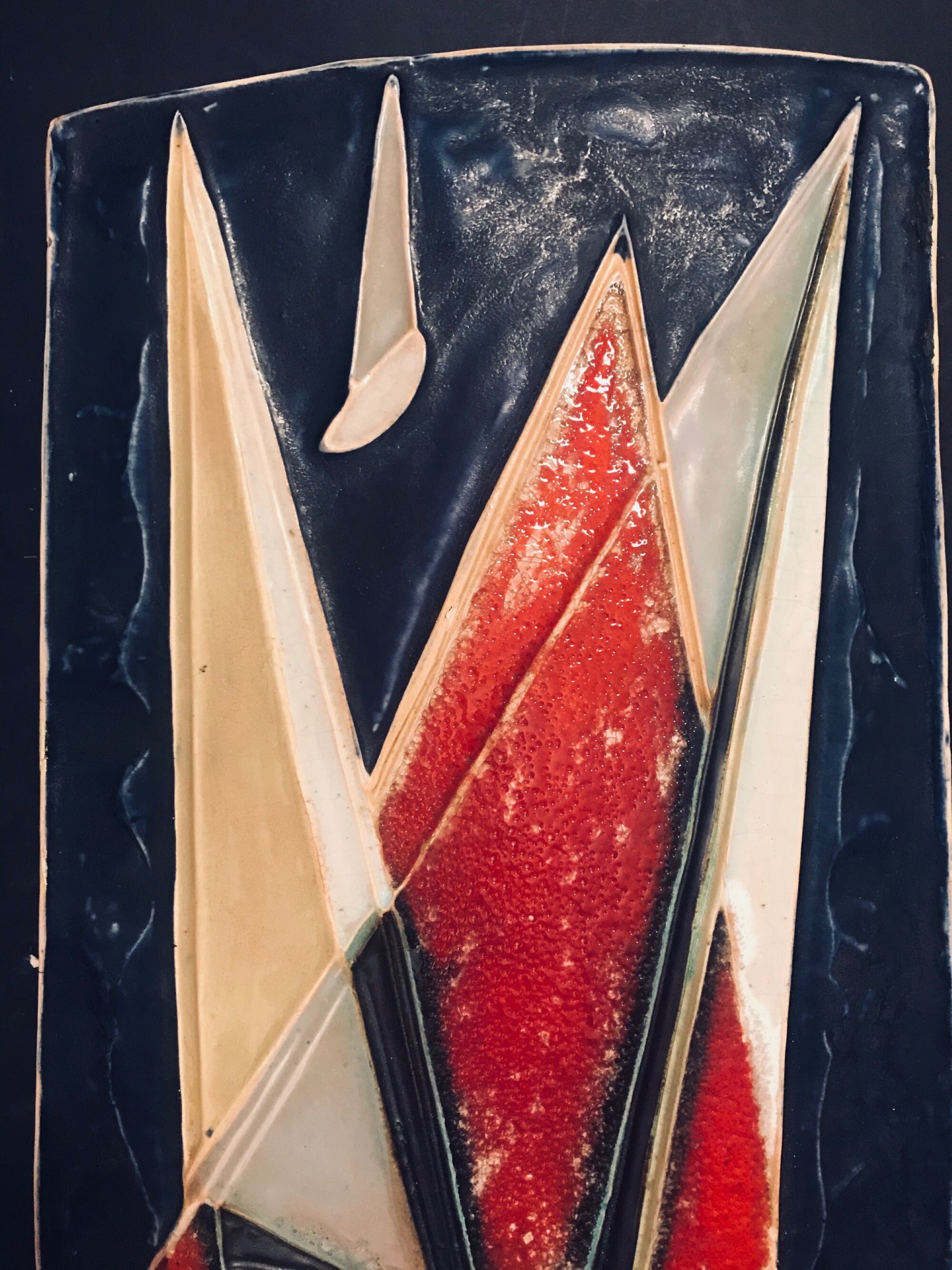 Midcentury Modern Large Relief Tile Handmade Fat Lava Helmut - Etsy