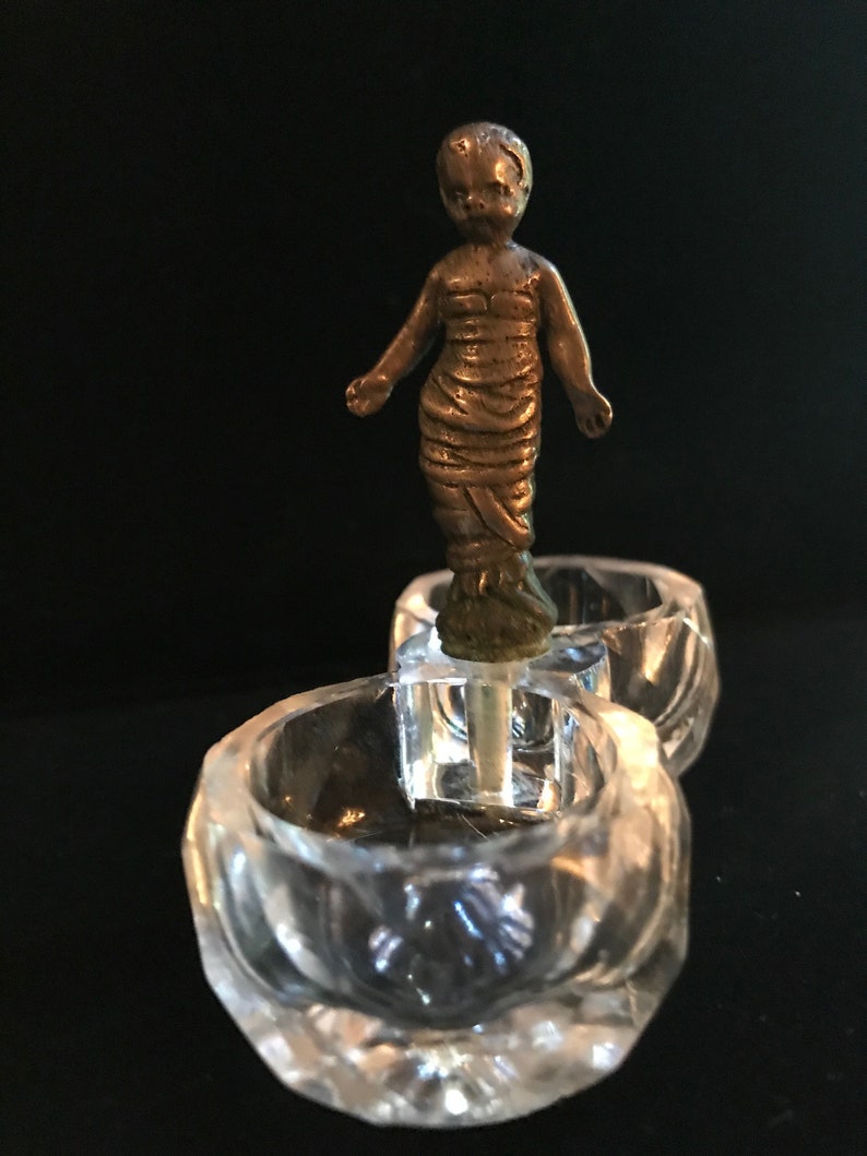 Vintage Small Crystal Double Salt Bronze Figurine of Della - Etsy