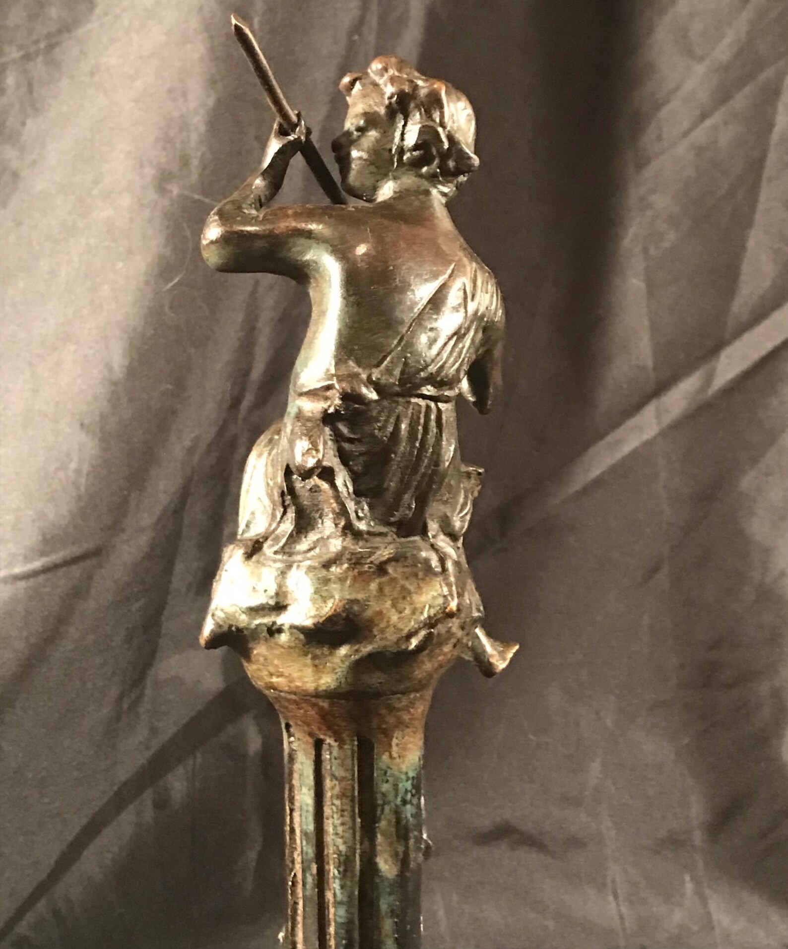 Bronze Sculpture Boy Playing Flute, Boy With Flute, Musical Youth ...