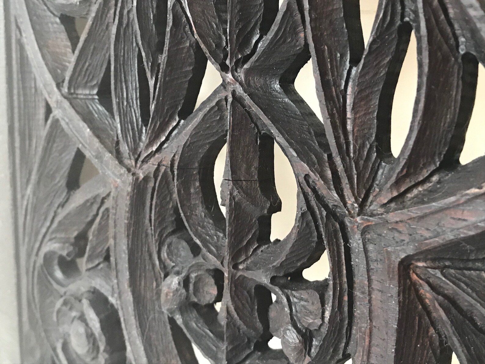 Vintage French Neo Gothic Wood Carving Arch Wall Panel Hanging Dark Oak ...