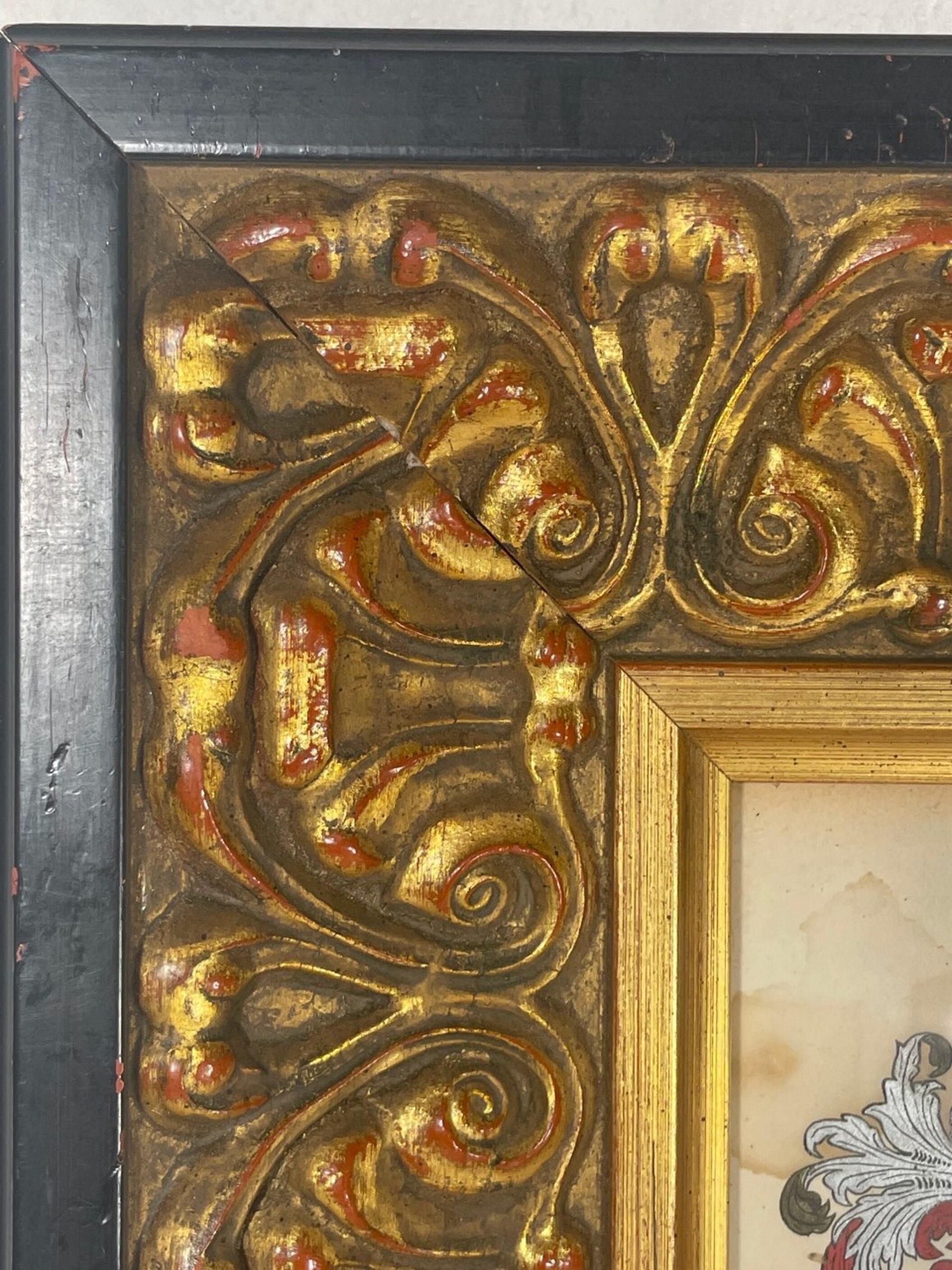 Antique Crest Painting, Coat of Arms Francis, Hand Painted Family Crest ...