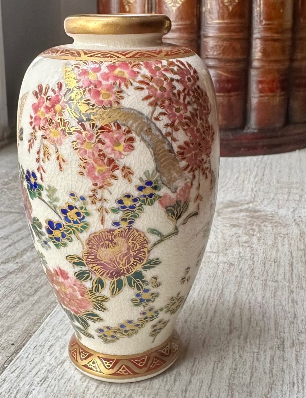 Antique Japanese Pottery Meiji Period Diminutive Satsuma Baluster Vase ...