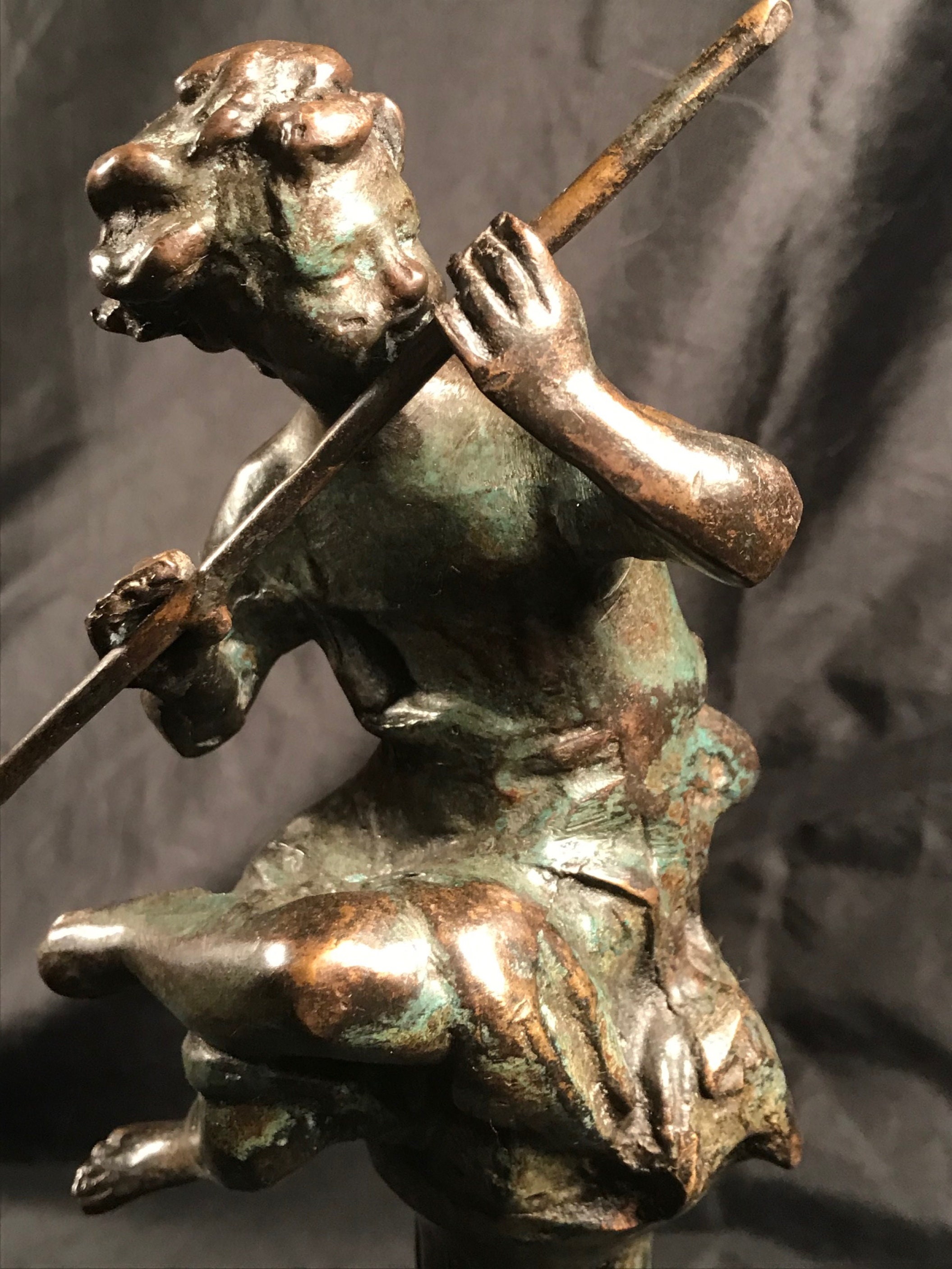 Bronze Sculpture Boy Playing Flute, Boy With Flute, Musical Youth ...