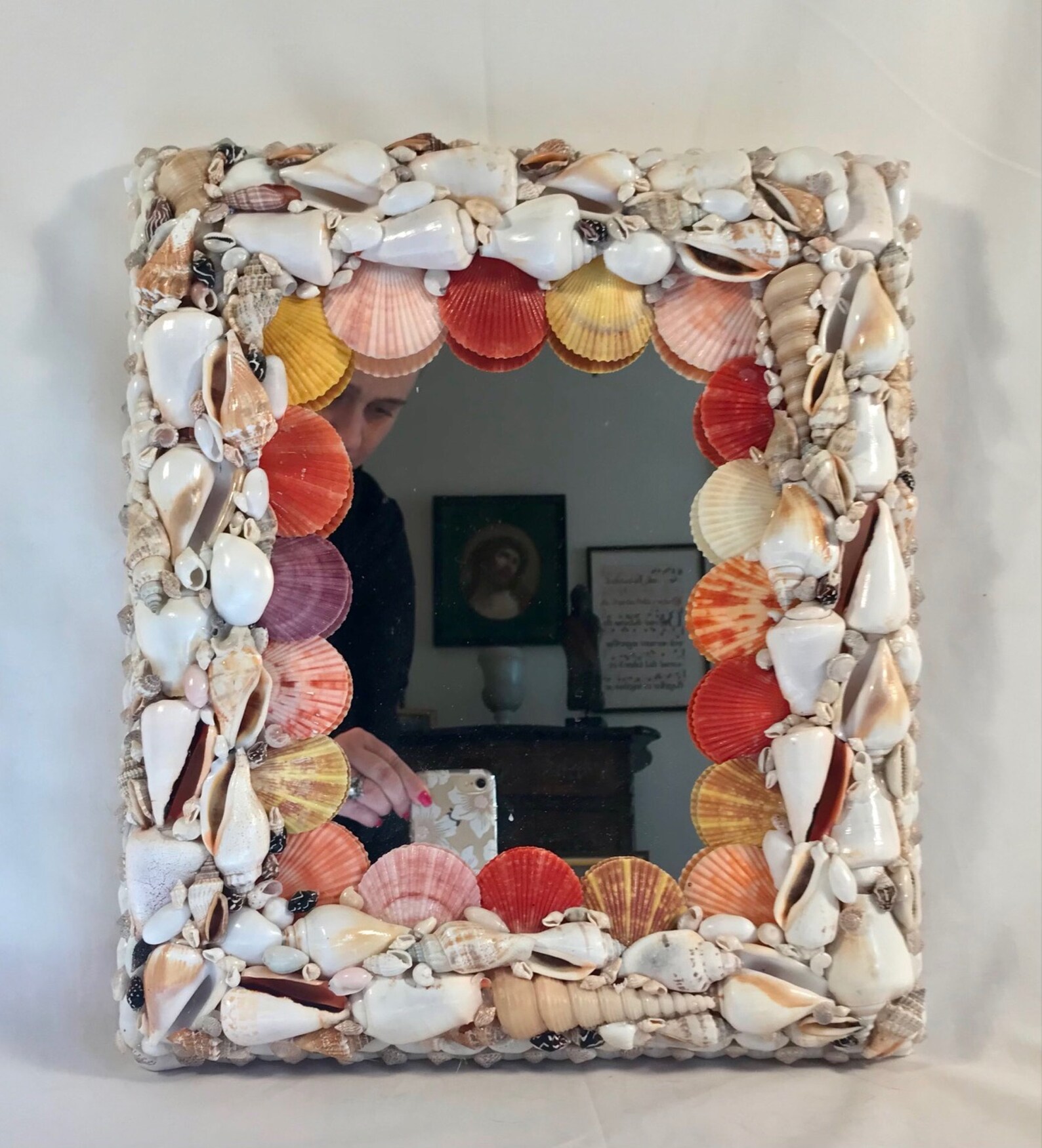 Shell Frame Mirror Beach House Decor Sea Shell Wall Décor - Etsy