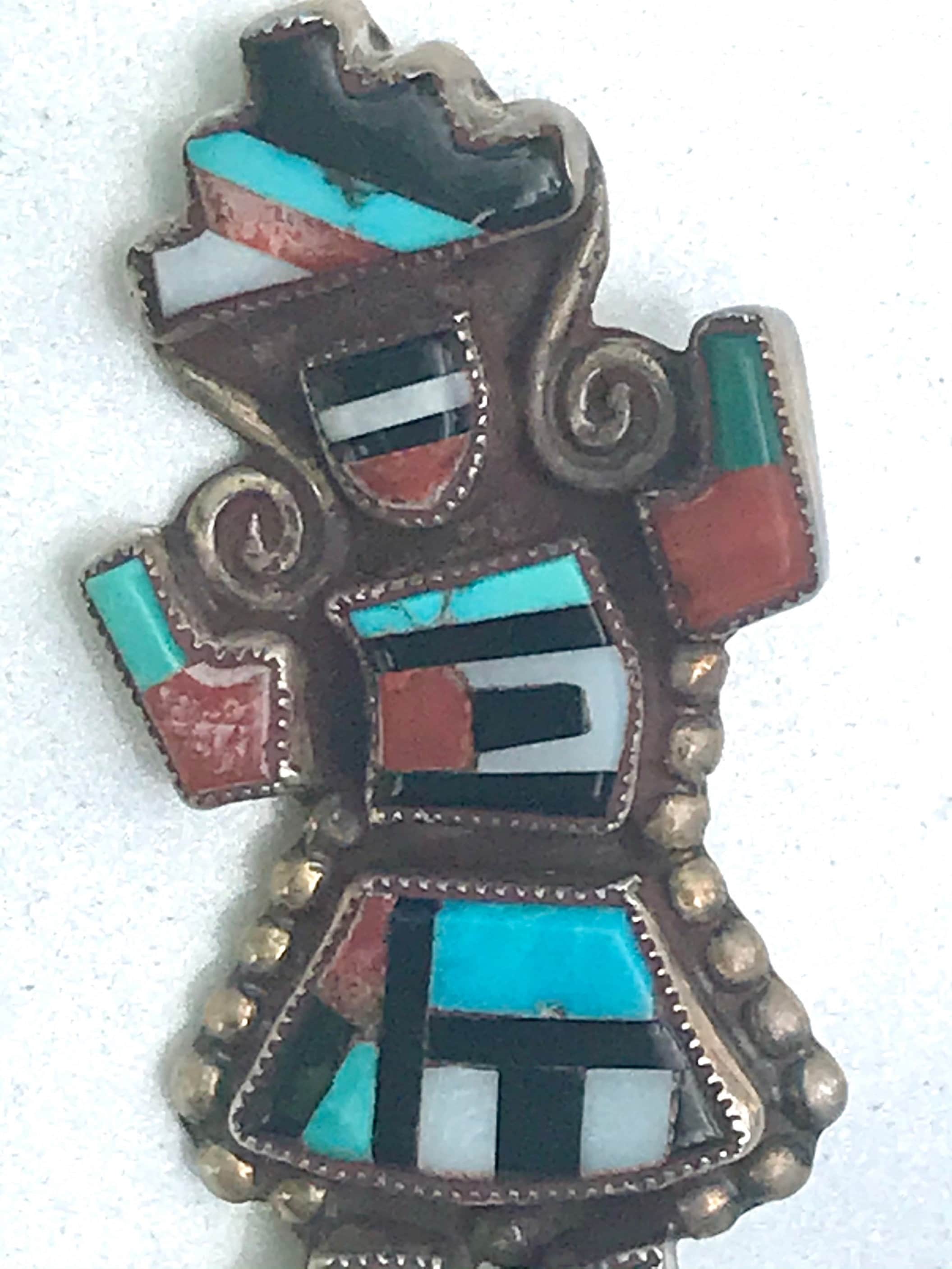 Vintage ZUNI Rainbow Dancer Brooch Pin, Signed. - Etsy