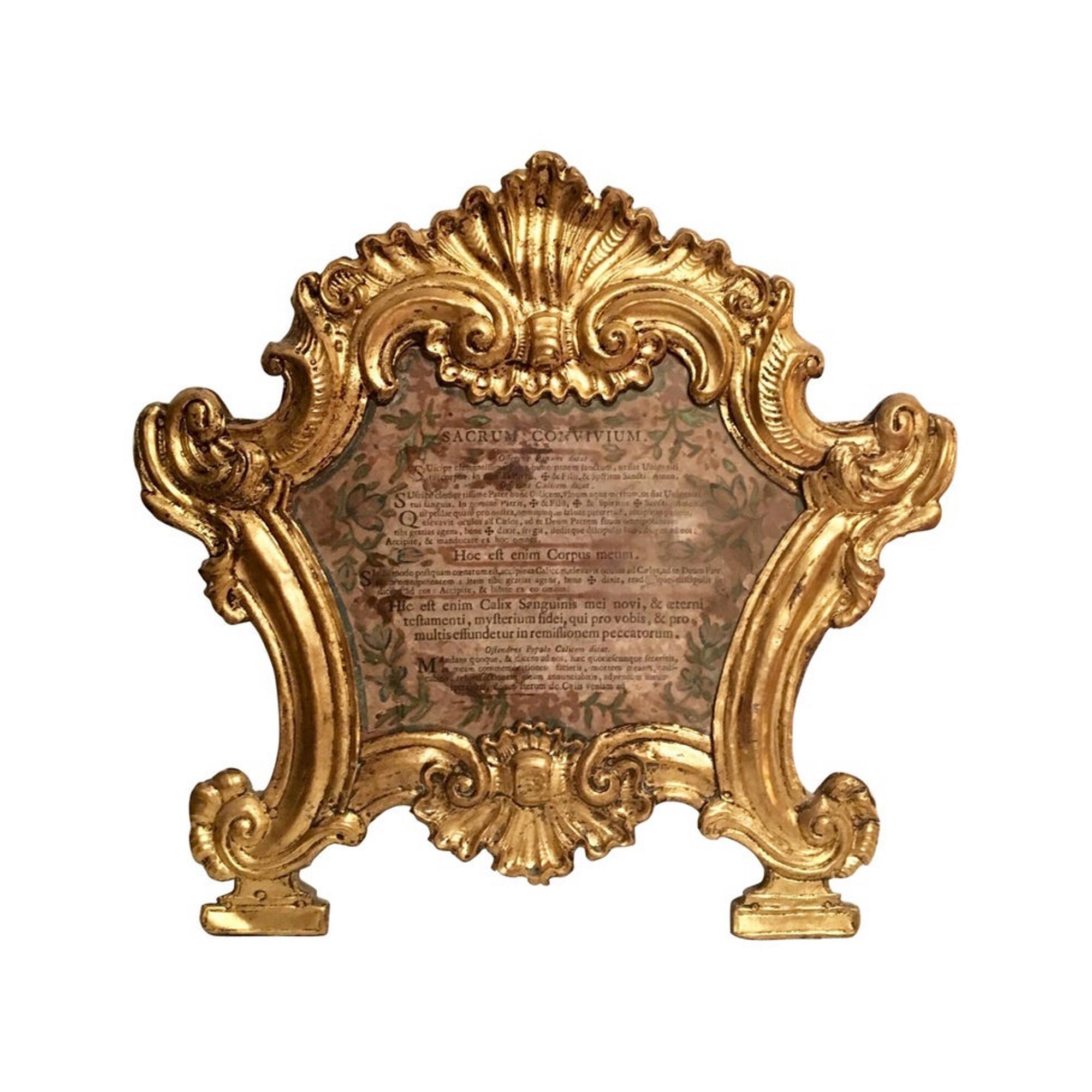 Antique Religious Art, Carved Frame Baroque Ecclesiastical Carta Gloria ...