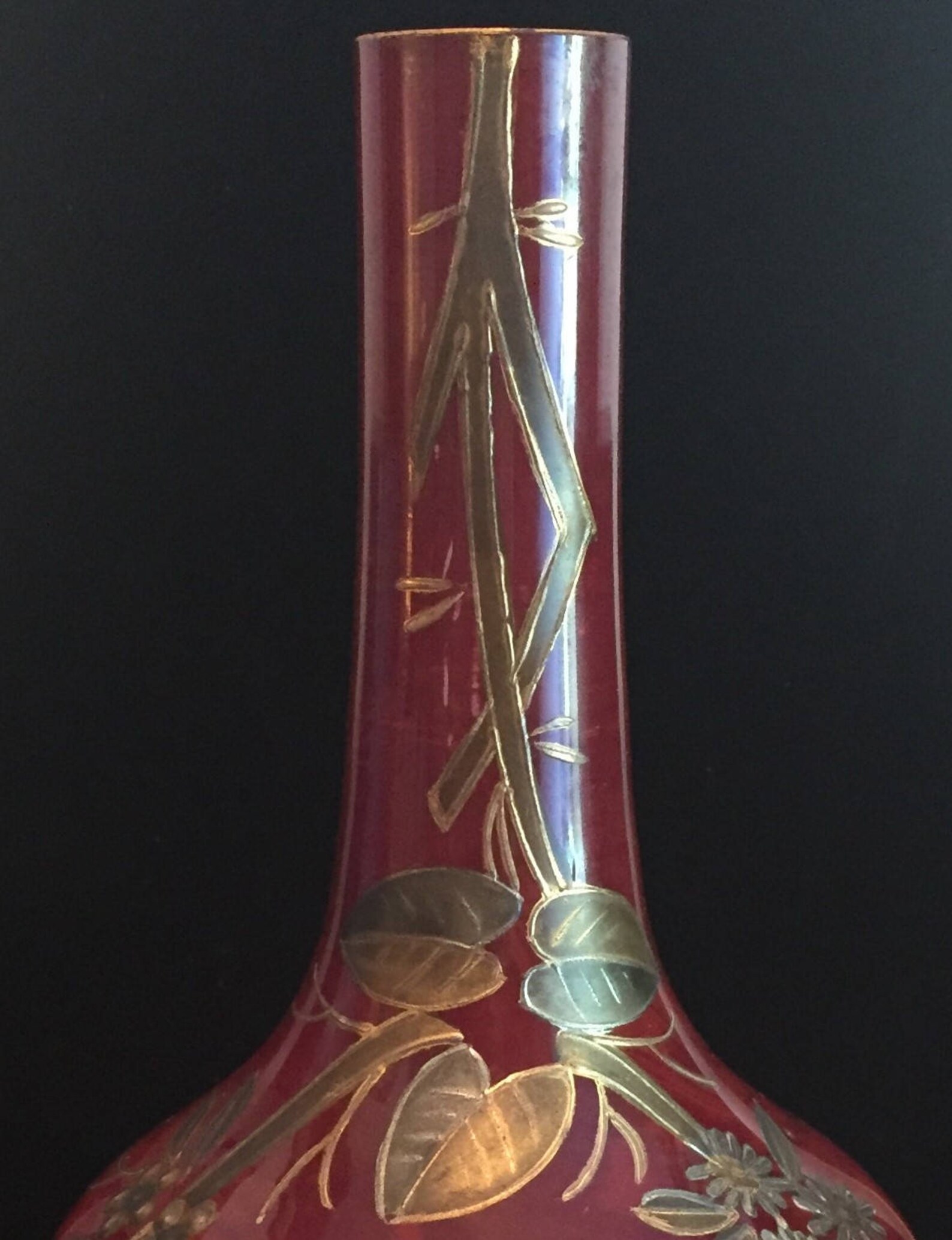 Harrach Ruby Red Art Glass Vase Bohemian Ruby Red Art Glass CA. 1880 ...