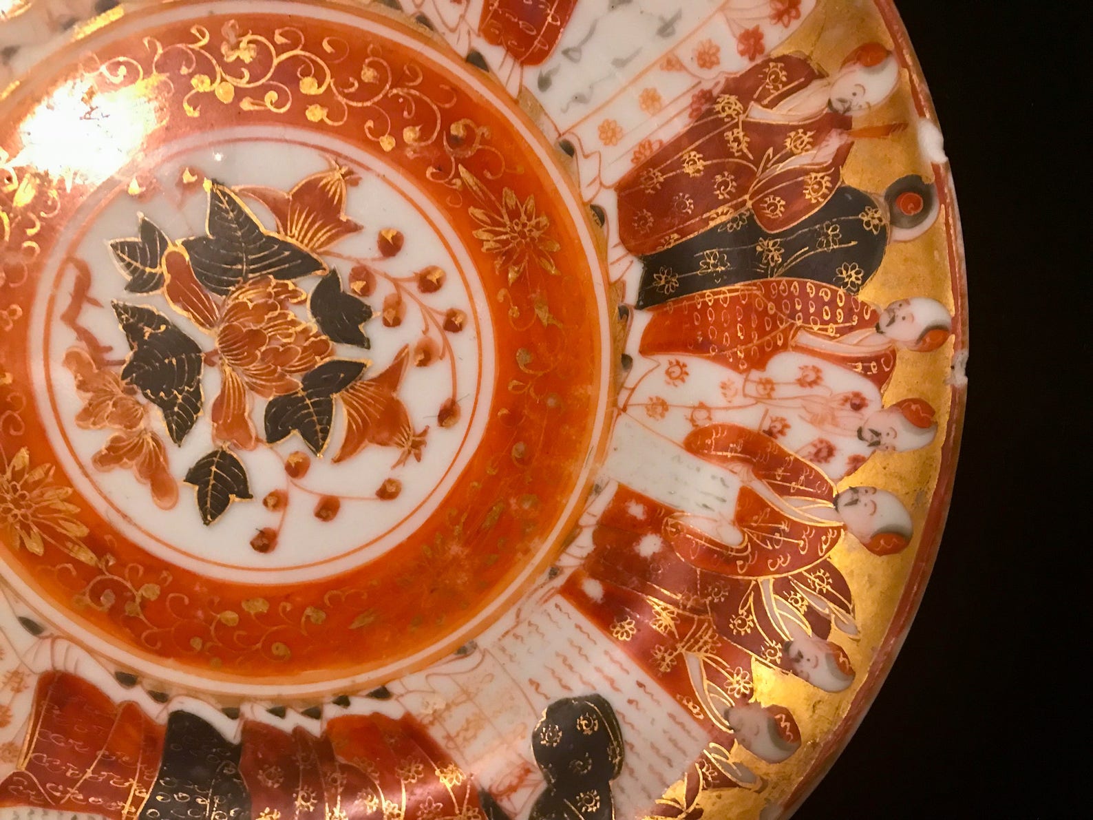 Antique Japanese Plate 18th Century Kutani Porcelain Hand Painted- Rare ...