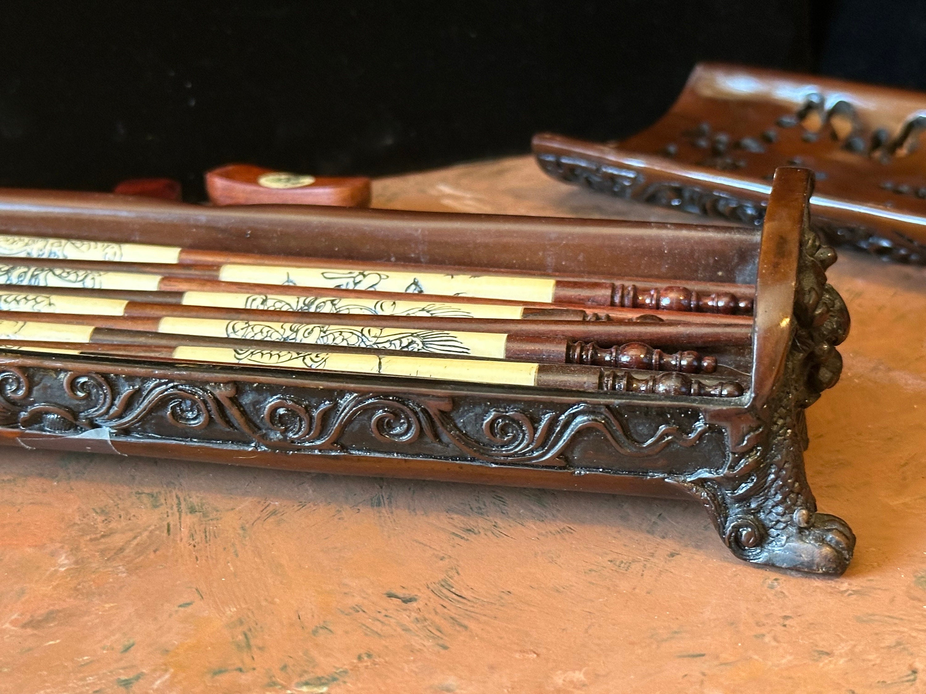 Vintage Chinese Claw Footed Hinged Box, Relief Filigree Dragons Chest ...