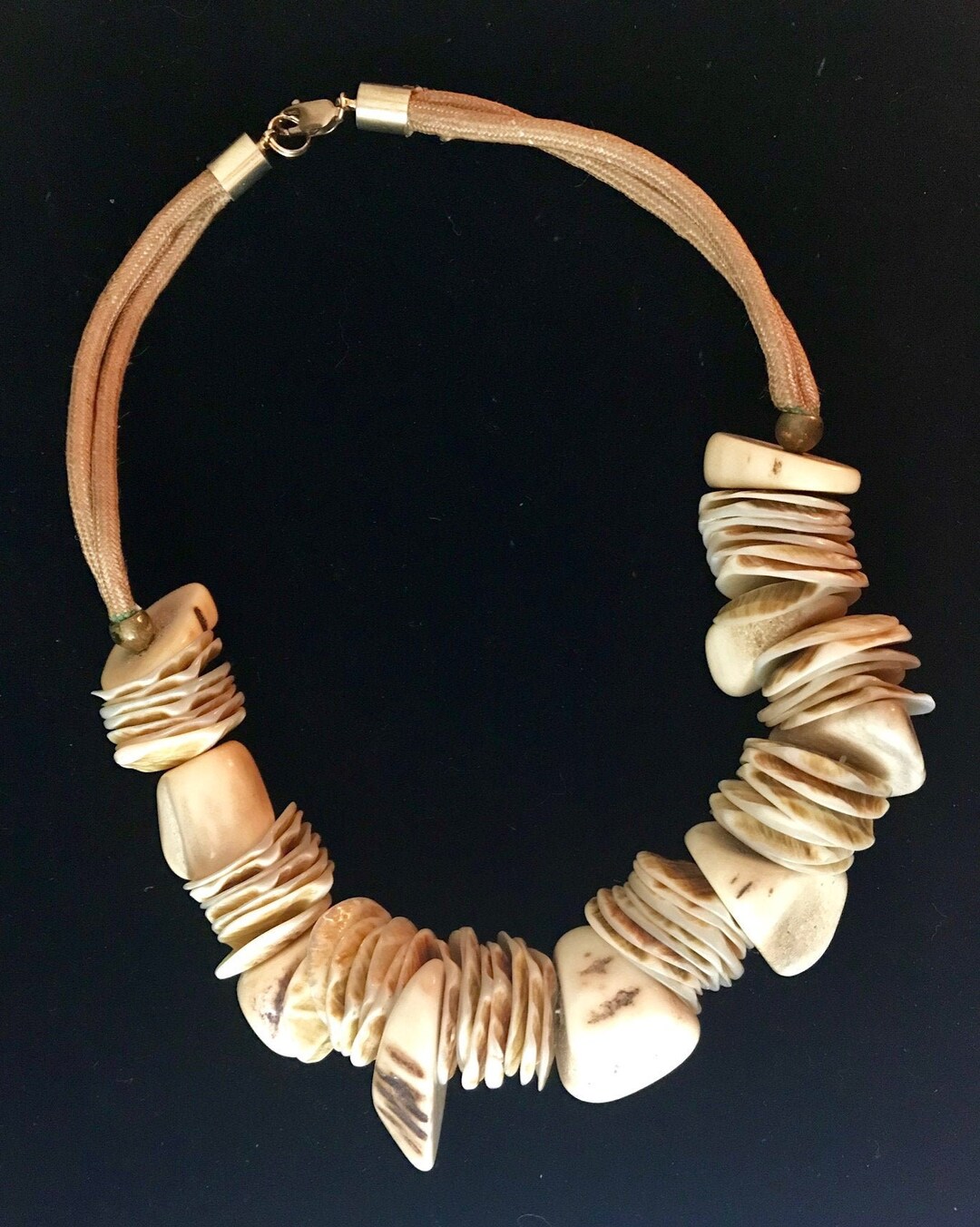 Vintage Necklace Shell and Antler Natural Elements Design Gold Fill ...