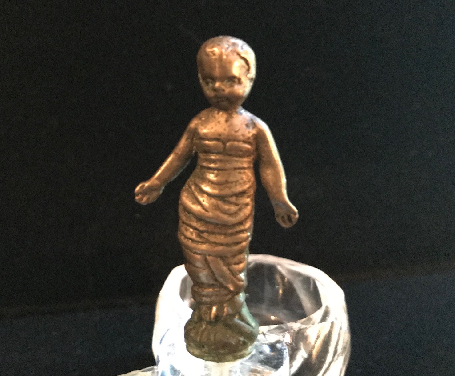 Vintage Small Crystal Double Salt Bronze Figurine of Della - Etsy