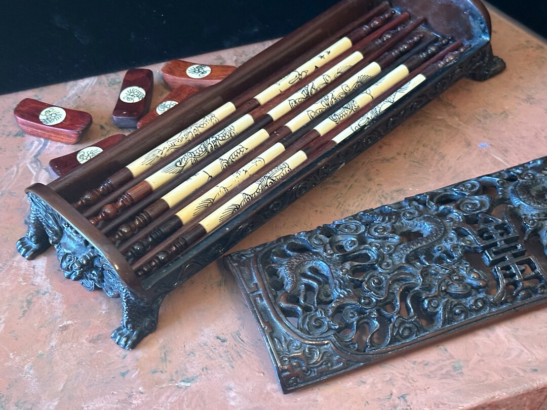 Vintage Chinese Claw Footed Hinged Box, Relief Filigree Dragons Chest ...