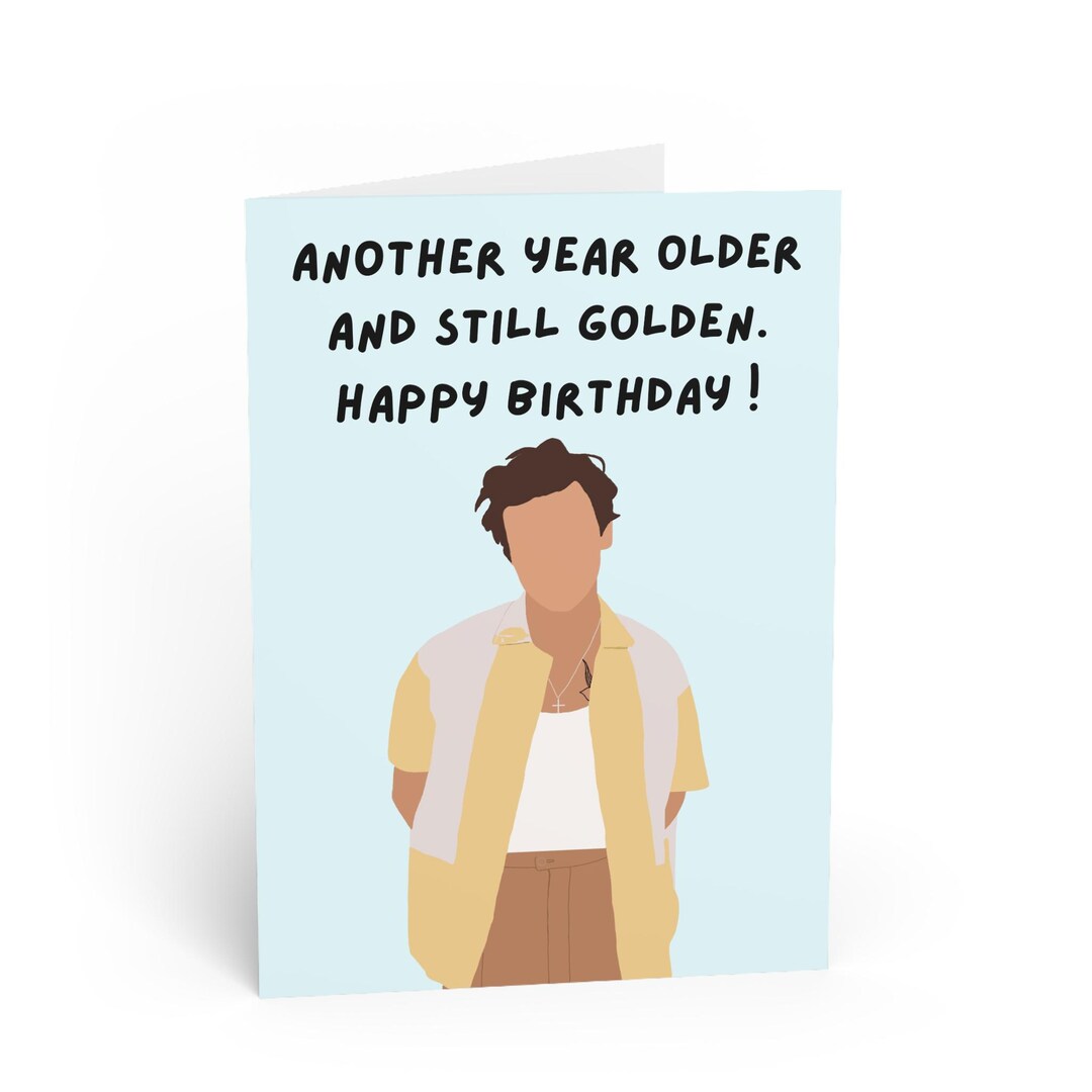 Birthday Card, Harry Styles Birthday Card, Celeb Greeting Card, Pop ...