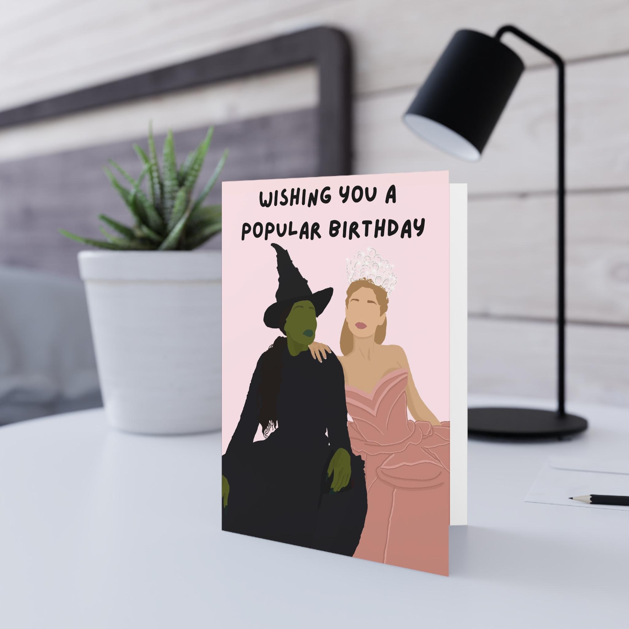 Wicked Movie Birthday Greeting Card, Wicked Theme Card, Broadway ...