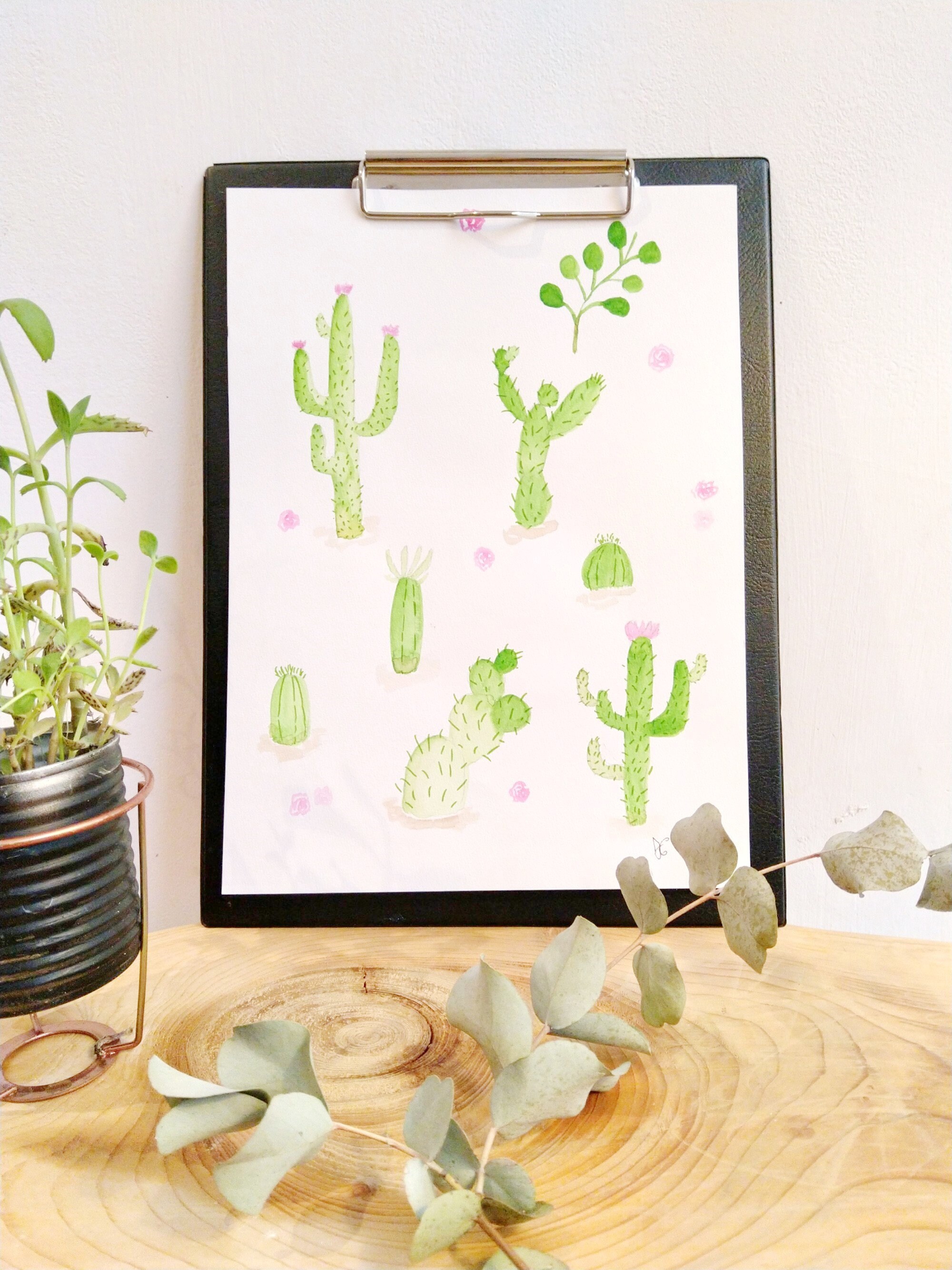 Cartel botánico cartel de cactus ilustración botánica | Etsy