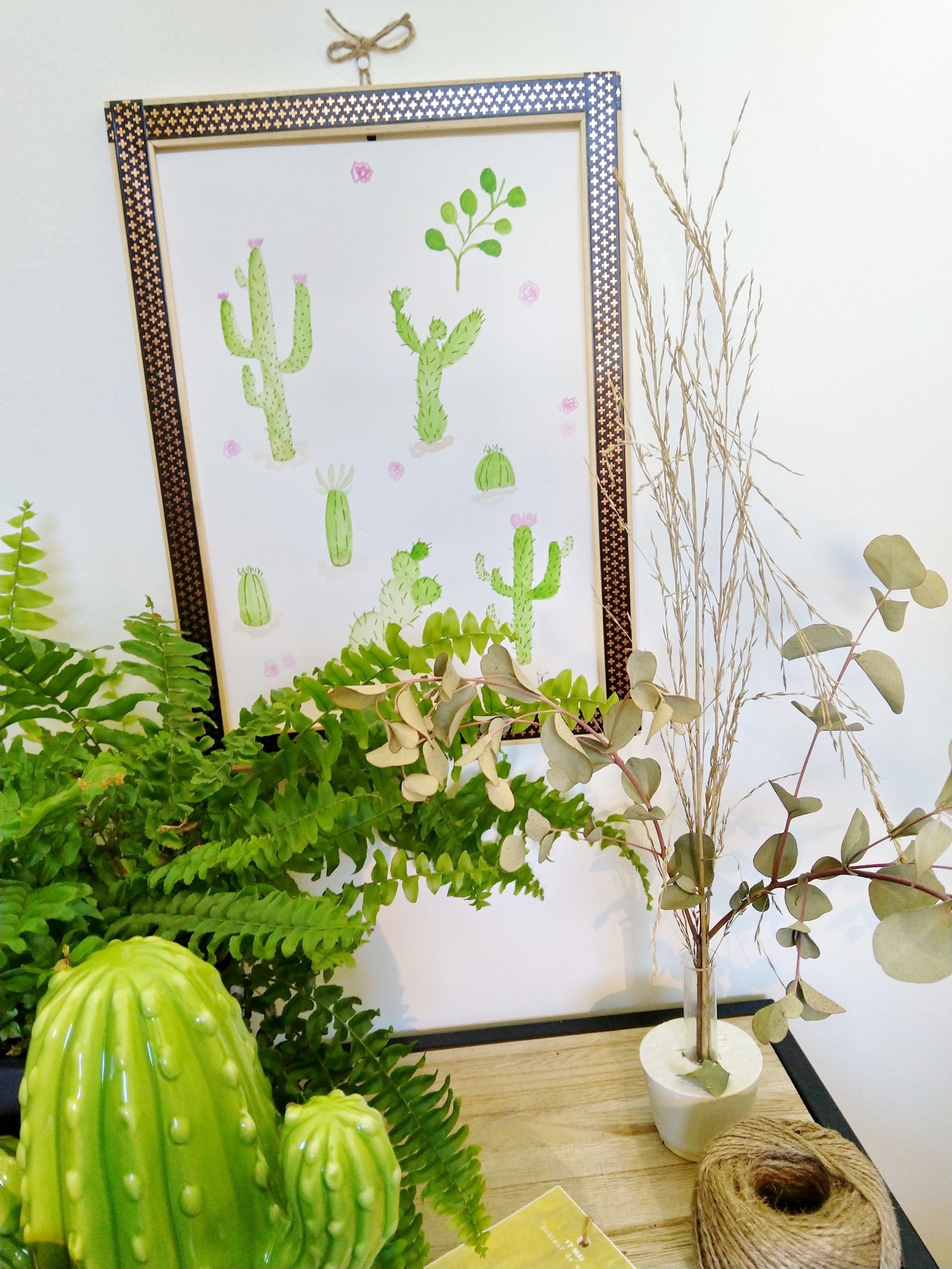 Cartel botánico cartel de cactus ilustración botánica | Etsy