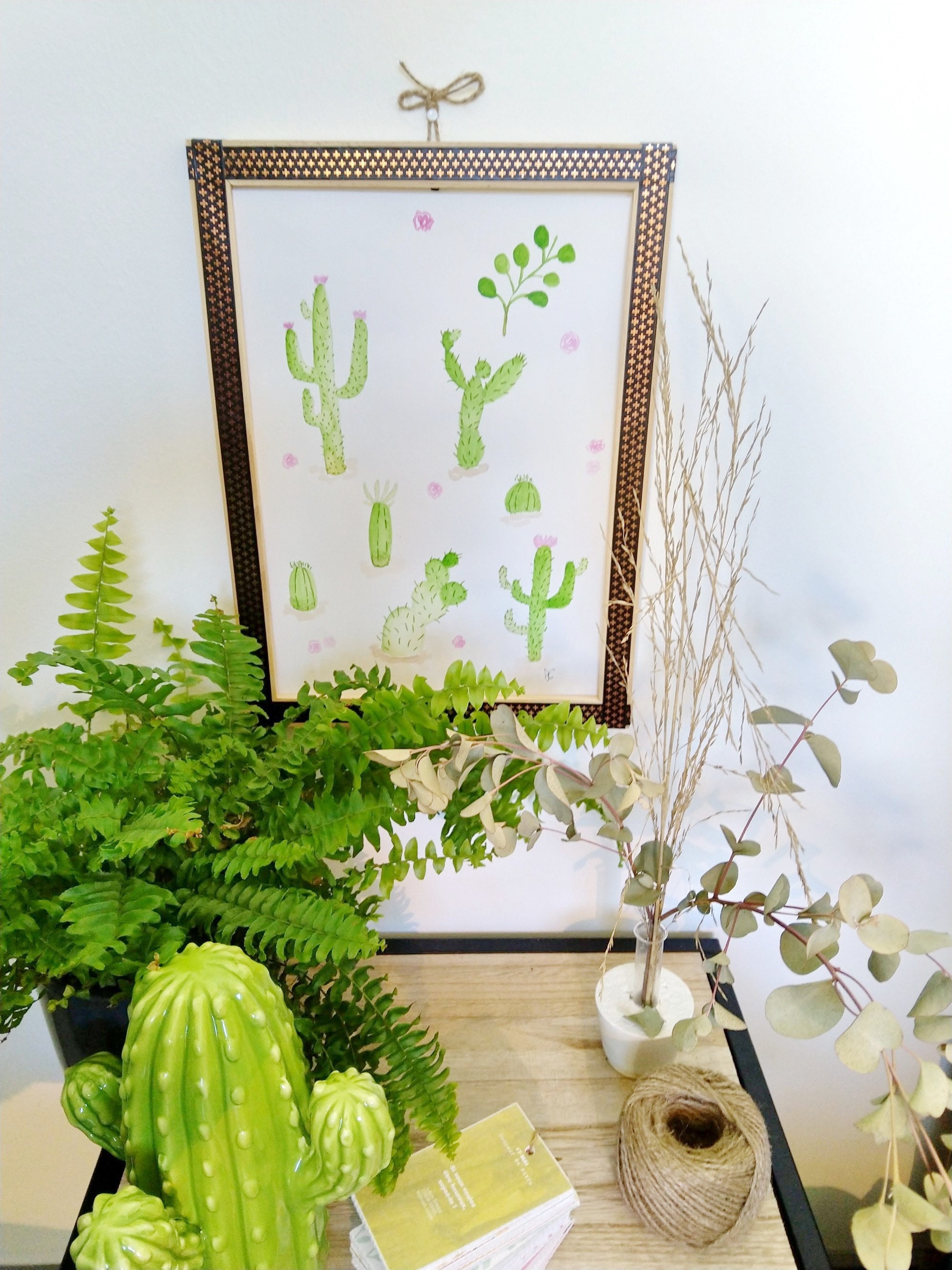 Cartel botánico cartel de cactus ilustración botánica | Etsy