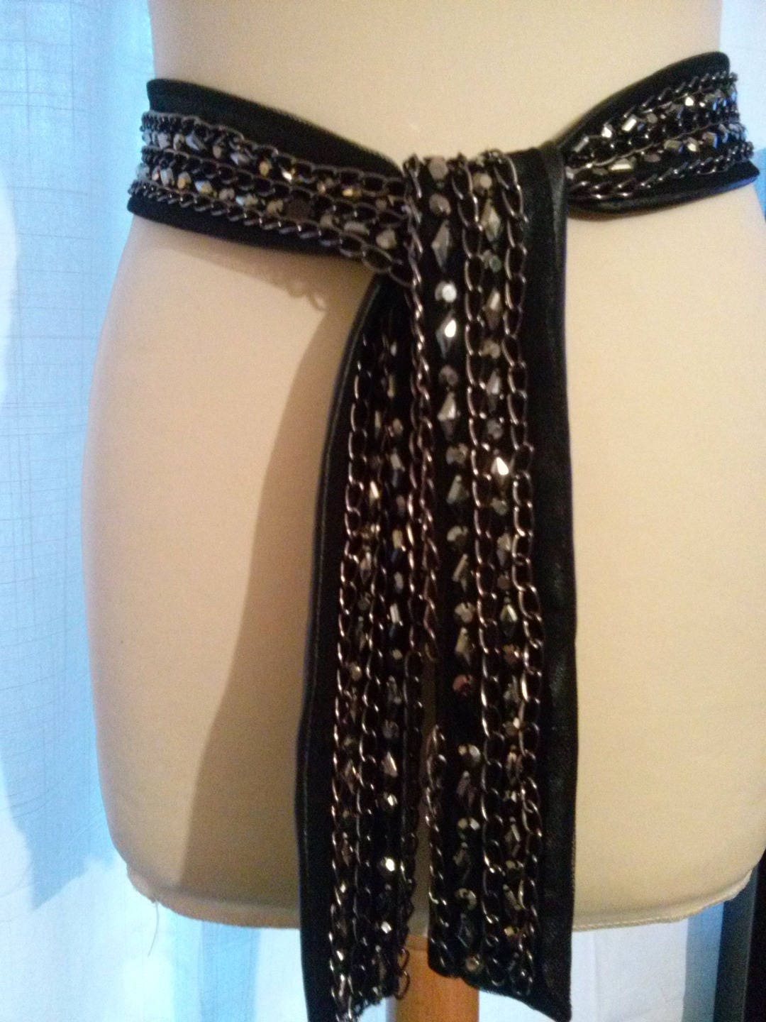 Black Butt Belt Three Rows of Chains Woman Belt Girl Belt - Etsy