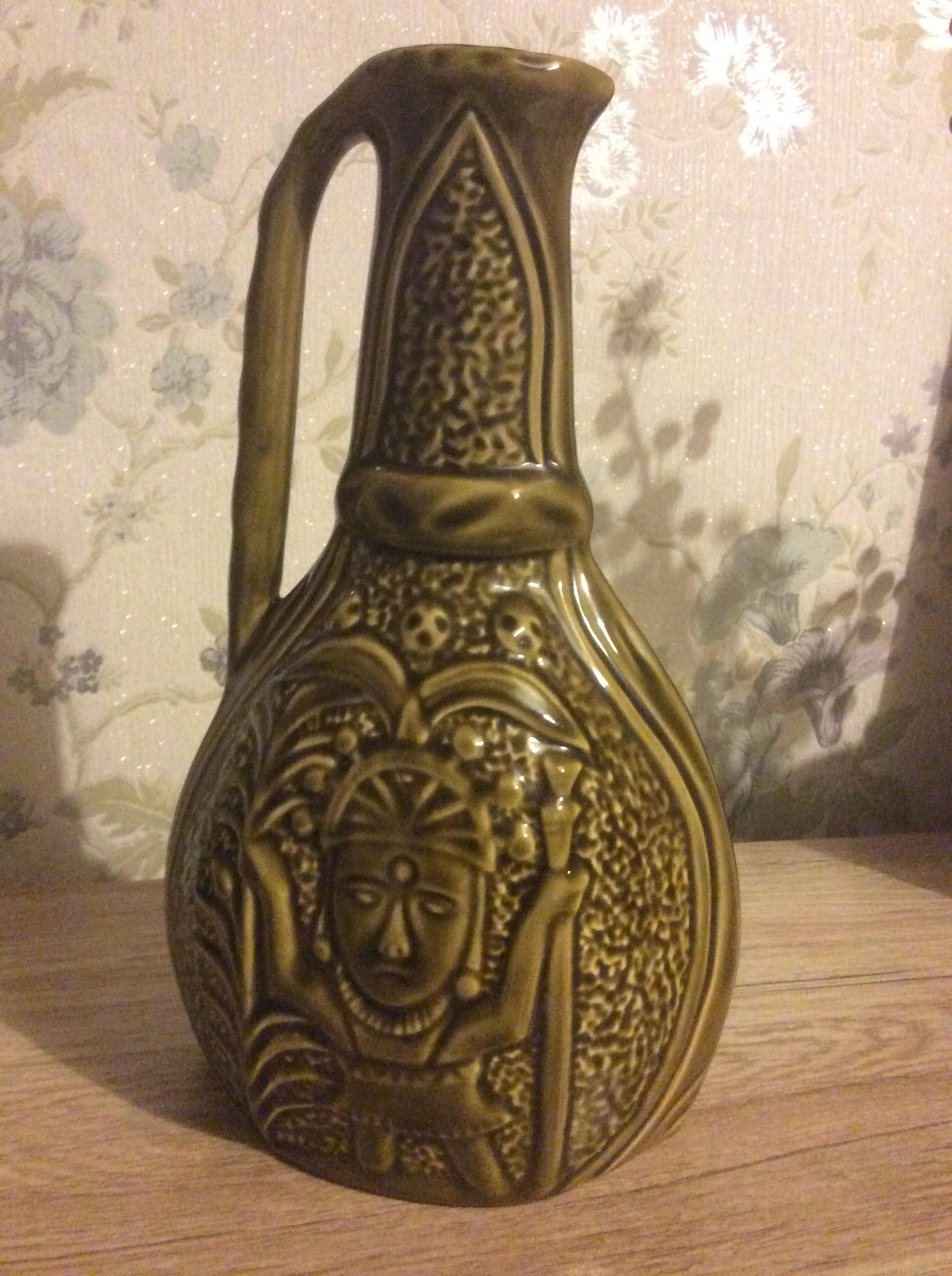 Vintage Aztec Style Sadler Green Jug/inca Style Jug/english ...