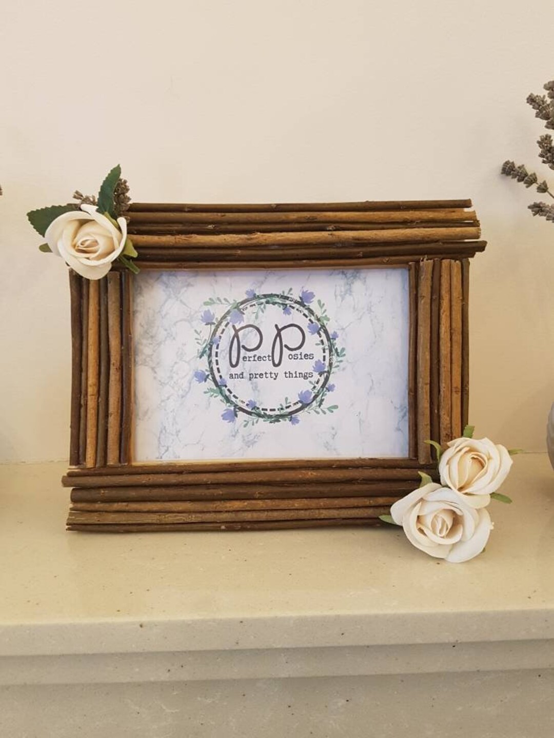 Photo Frame Wooden Twig Sticks Branches A5 Real Handmade Custom Faux ...