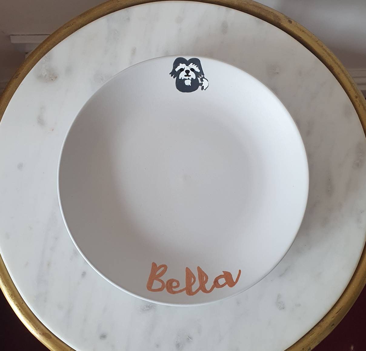 Personalised pet food dish cat dog plate bowl set water hand | Etsy