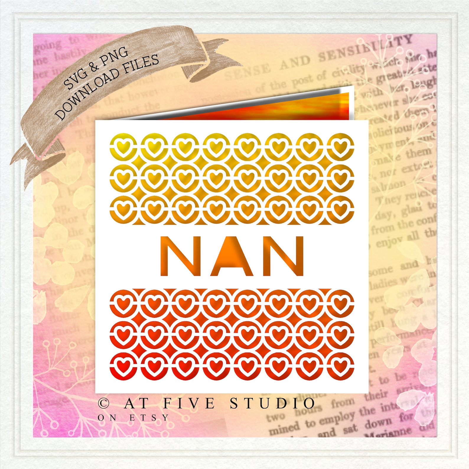 Papercutting Template 'nan' SVG PNG Grandmother Birthday Mother's Day ...