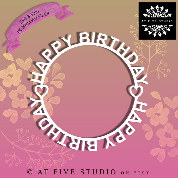 Happy Birthday Circle Clip Art - Etsy