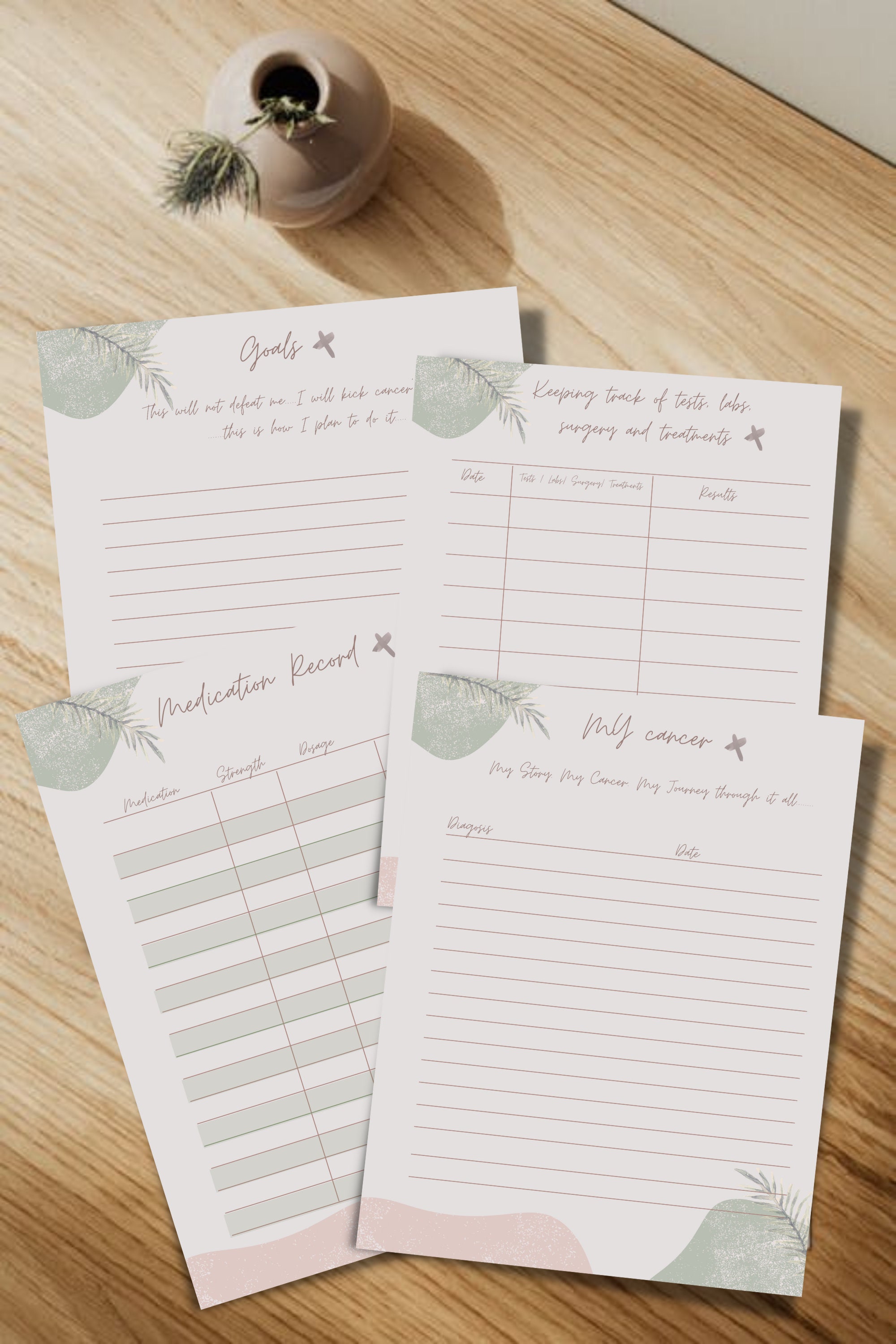 Cancer Journal Printable Cancer Survivor Cancer Patient Organizer ...